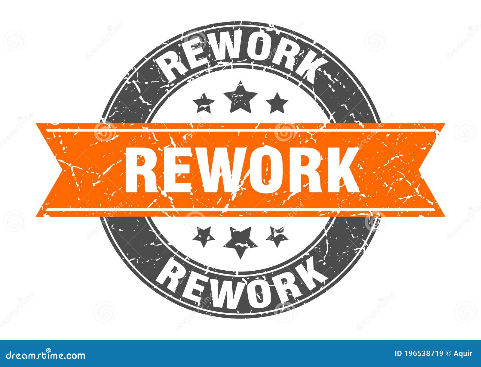 Rework Round Stamp with Ribbon. Label Sign Stock Vector - Illustration ...