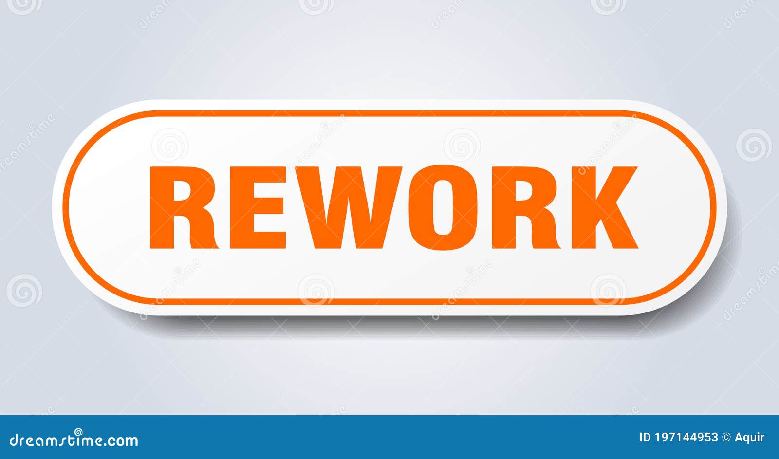 Rework Sign. Rounded Isolated Button. White Sticker Stock Vector ...