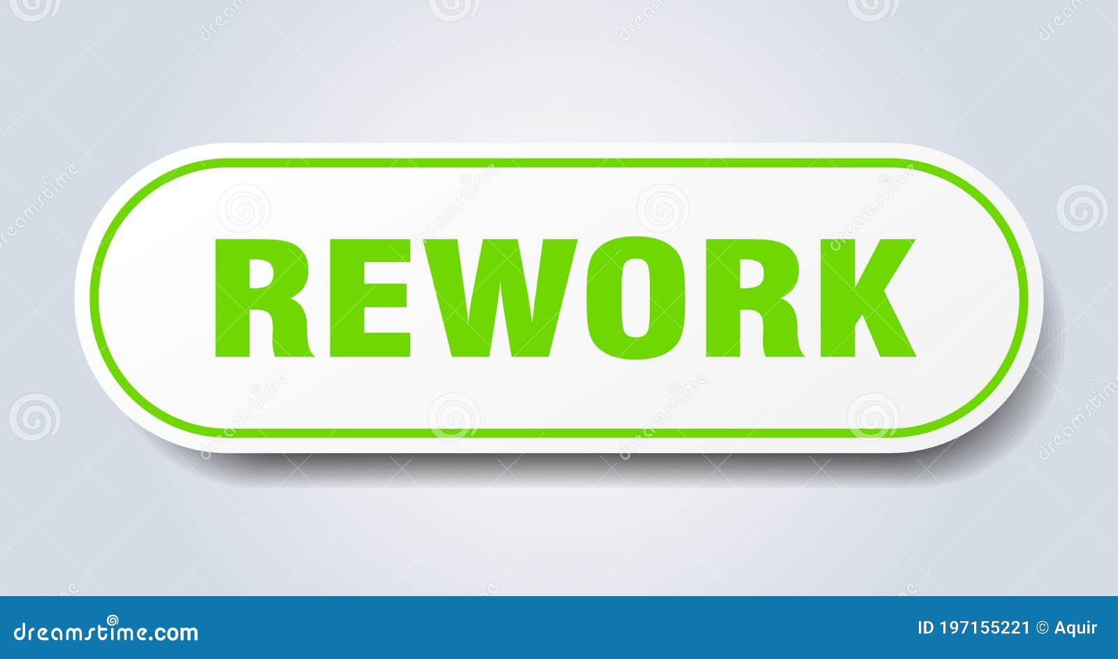 Rework Sign. Rounded Isolated Button. White Sticker Stock Vector ...