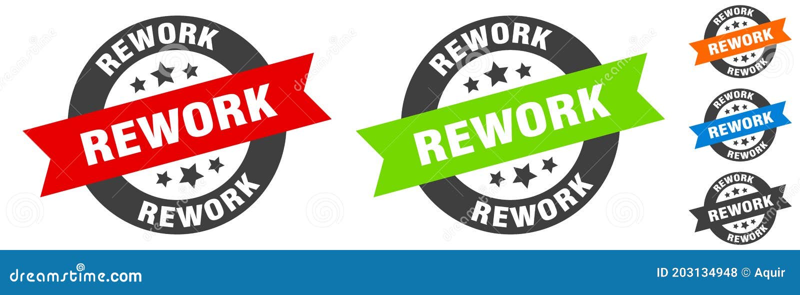 Rework Stamp. Rework Round Ribbon Sticker. Tag Stock Vector ...