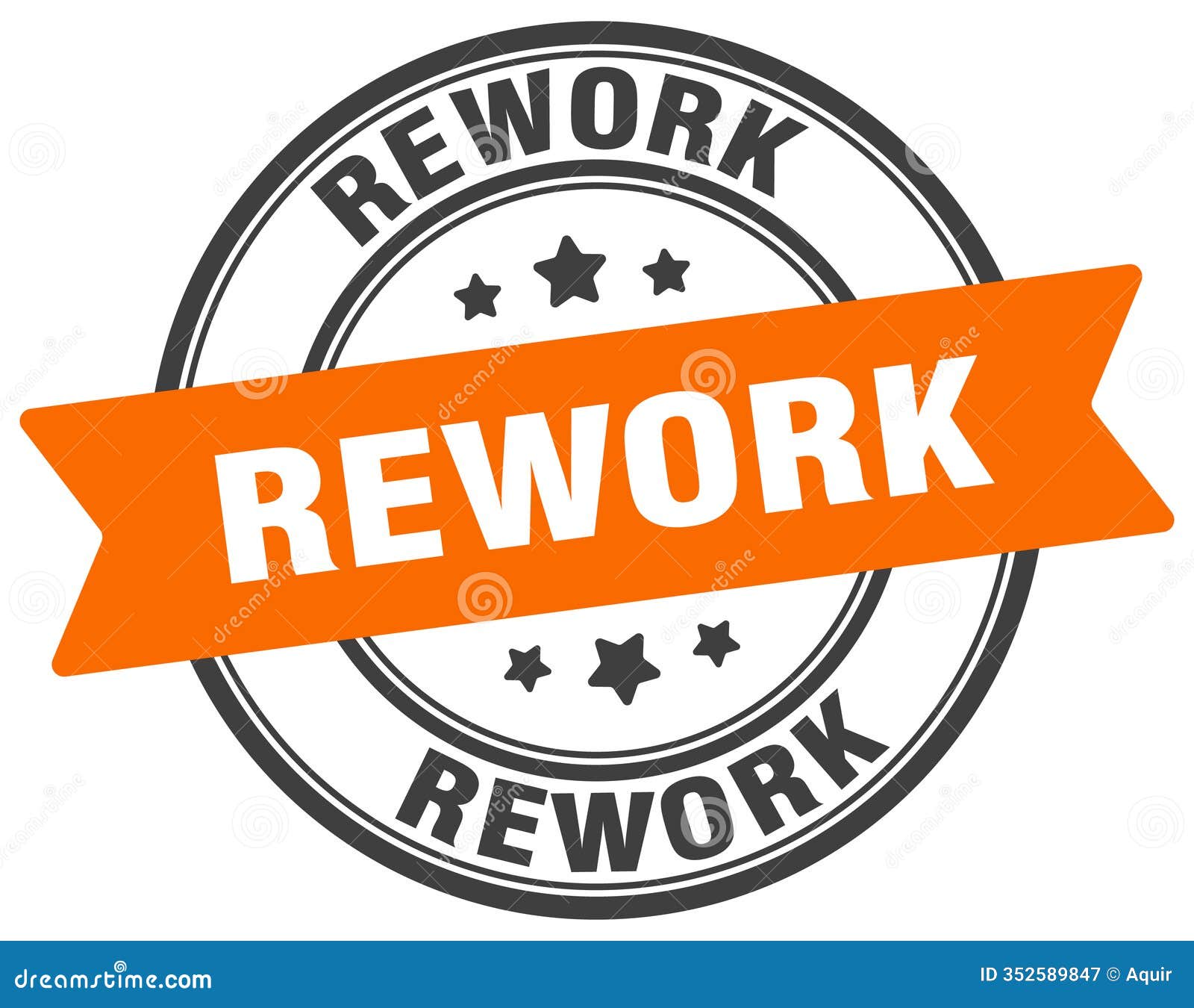 Rework Stamp. Rework Label on Transparent Background. Round Sign Stock ...