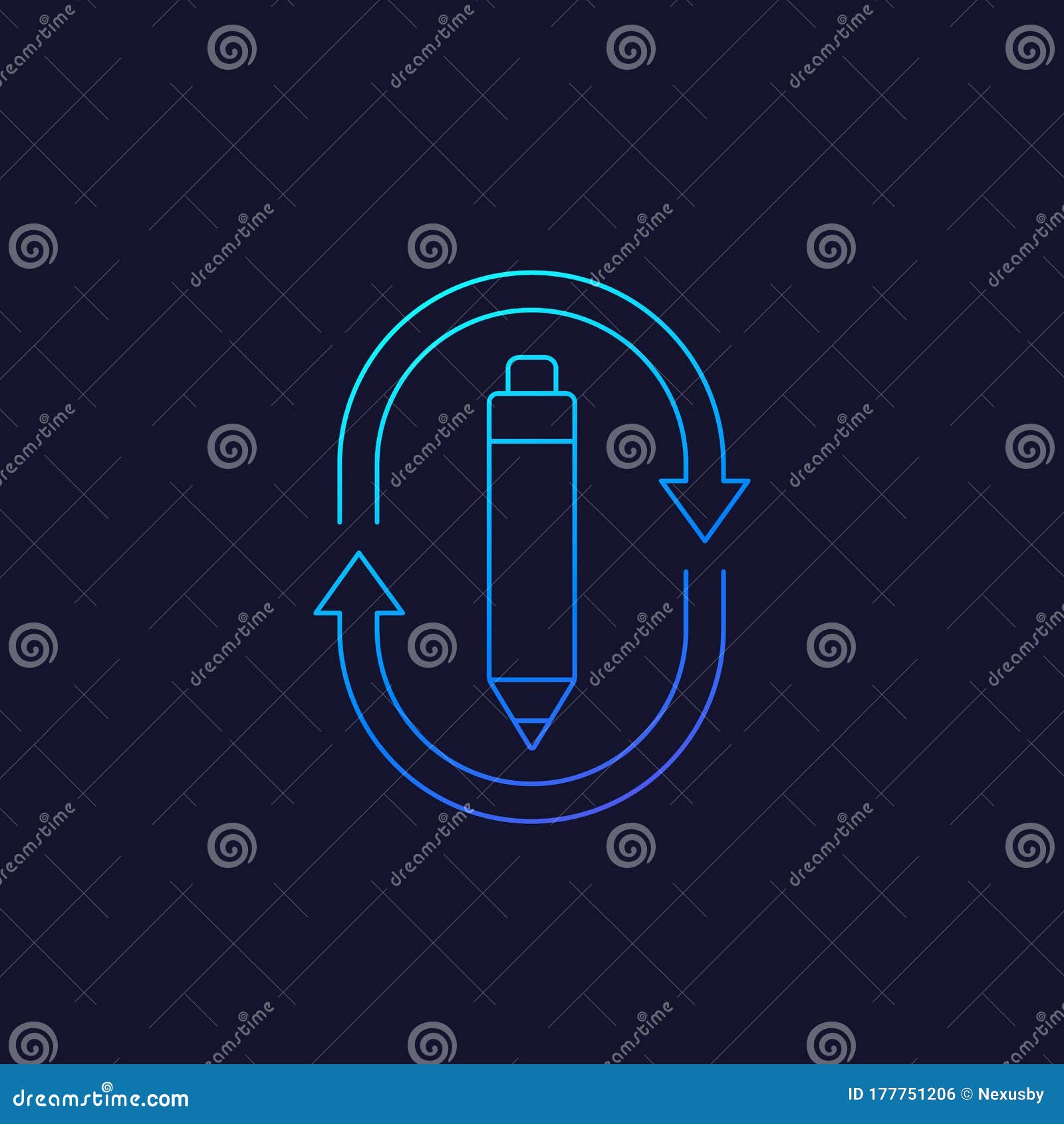 Rewrite, edit icon, linear stock vector. Illustration of thin - 177751206