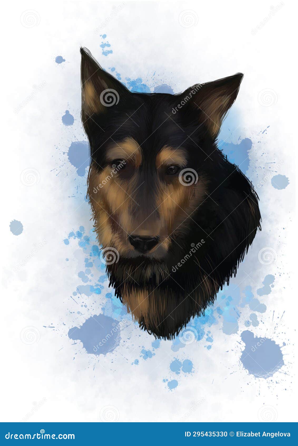 Digital Drawing Art of a Dog German Shepherd Stock Illustration ...