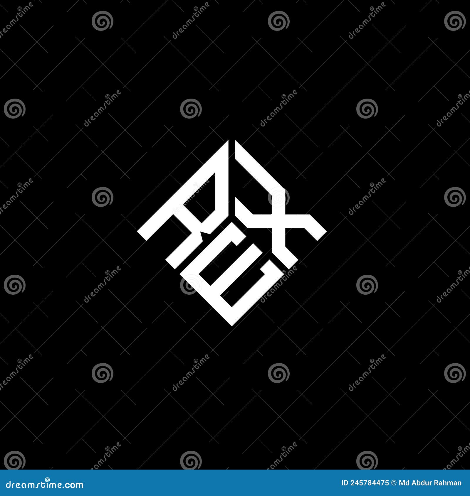 REX Letter Logo Design on Black Background. REX Creative Initials ...