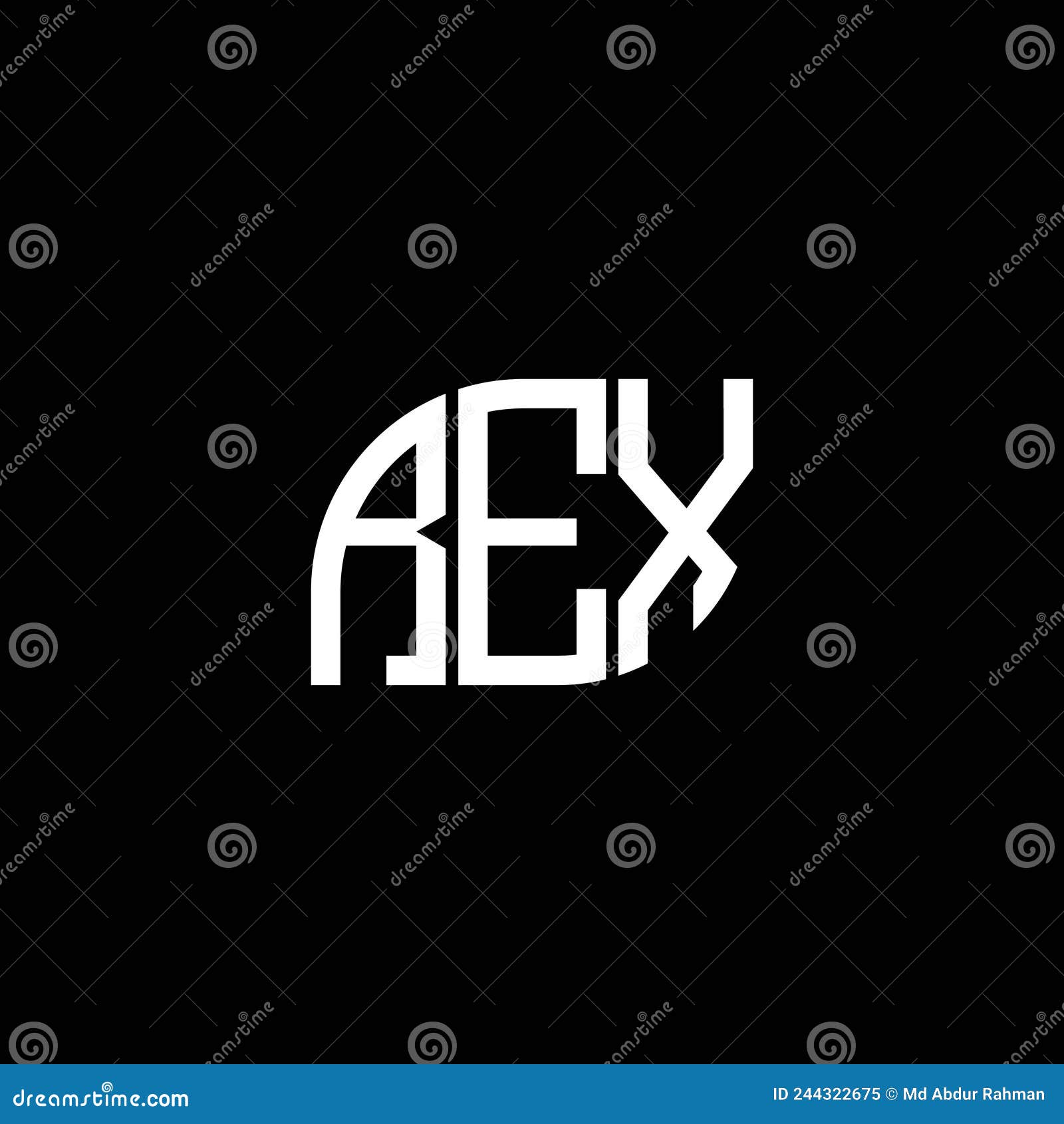 REX Letter Logo Design on Black Background. REX Creative Initials ...