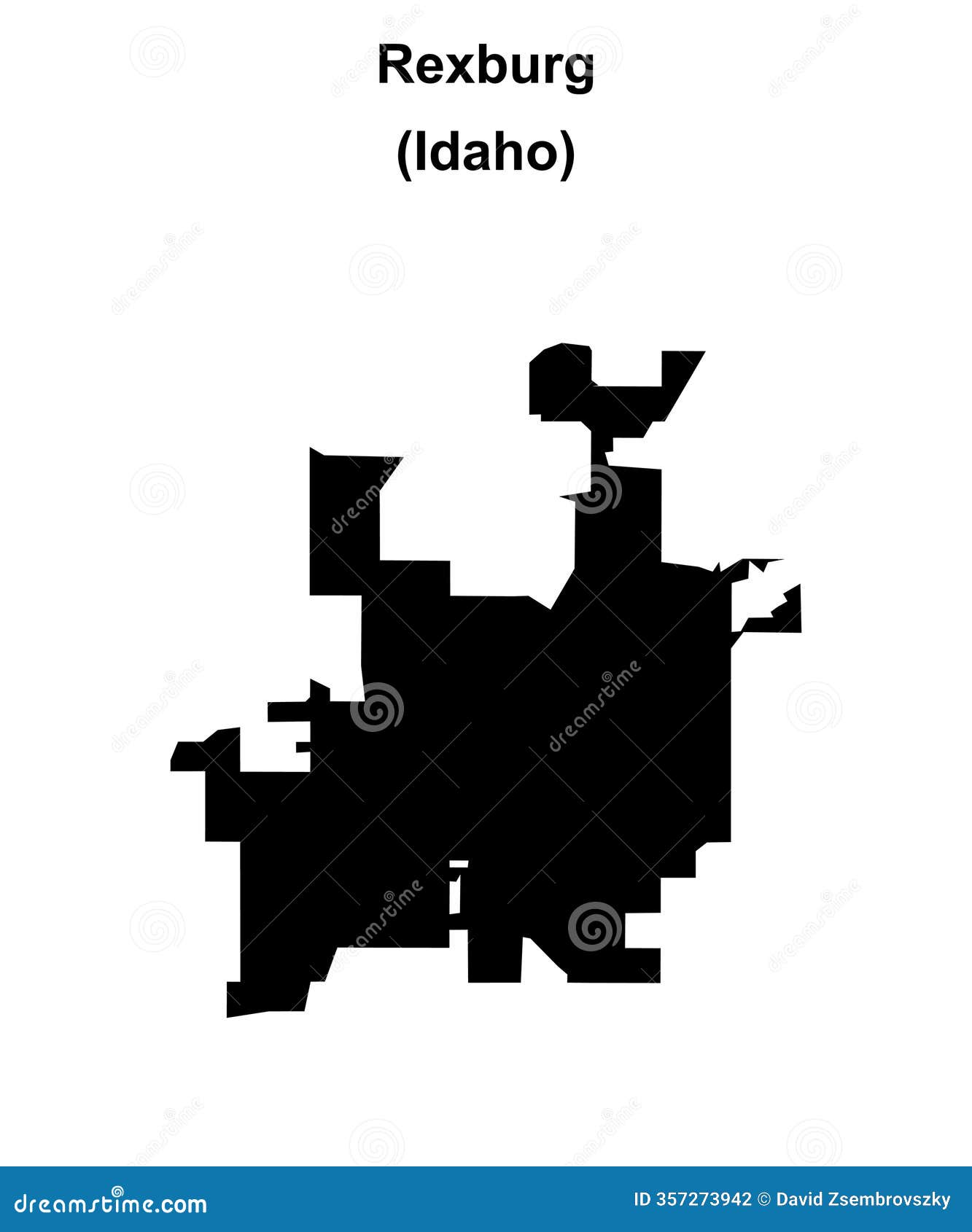 Rexburg outline map stock vector. Illustration of detailed - 357273942