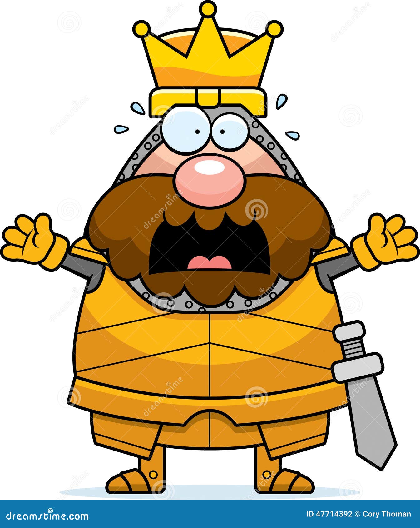 Rey Asustado De La Historieta Ilustración del Vector - Imagen: 47714392