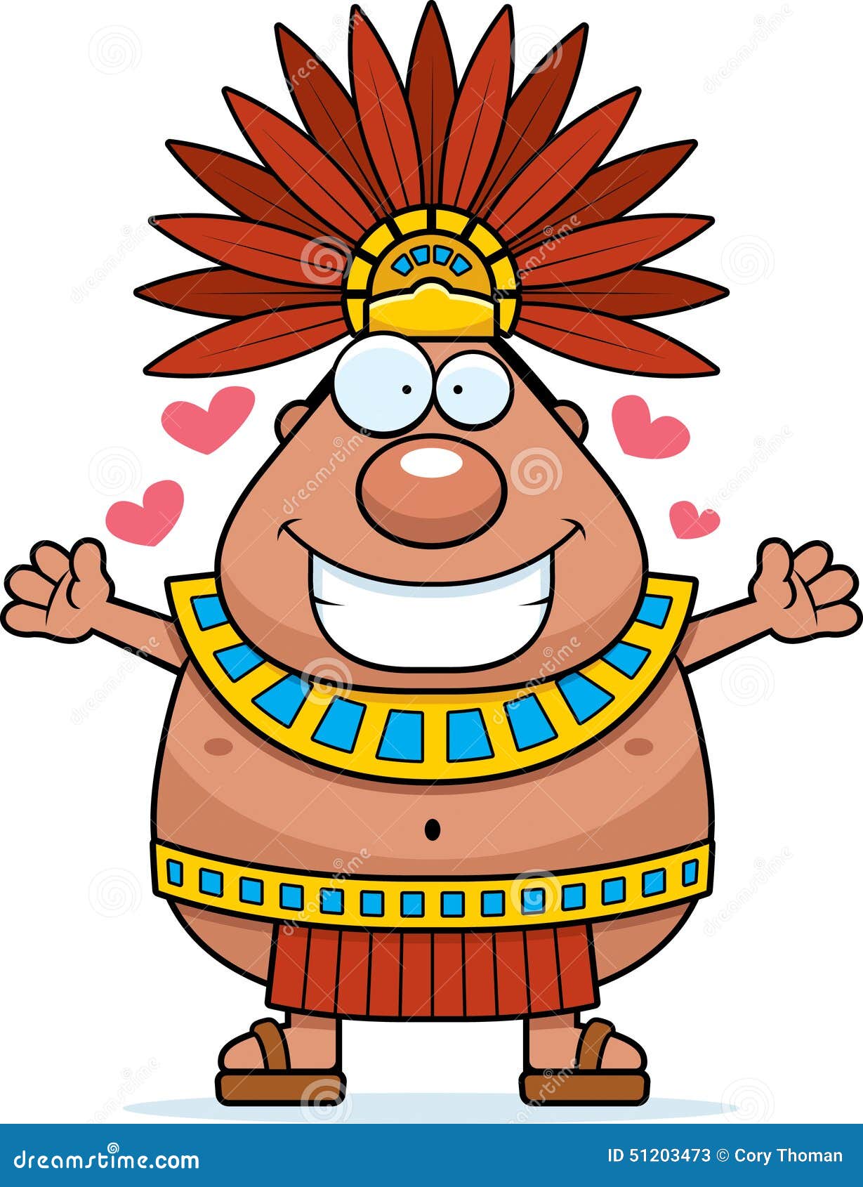 Rey Azteca Hug De La Historieta Ilustración del Vector - Ilustración de ...