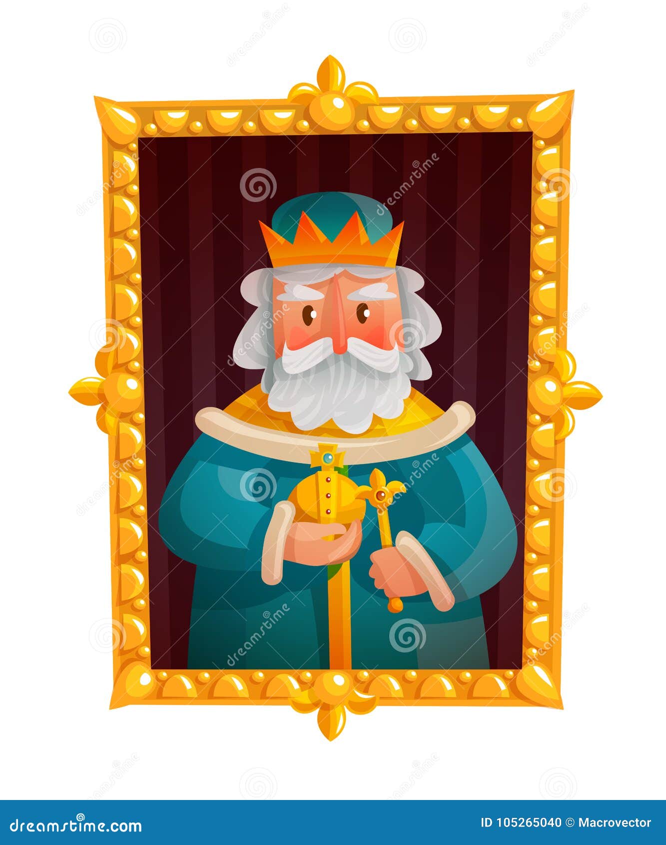 Rey Cartoon Portrait ilustración del vector. Ilustración de historieta ...