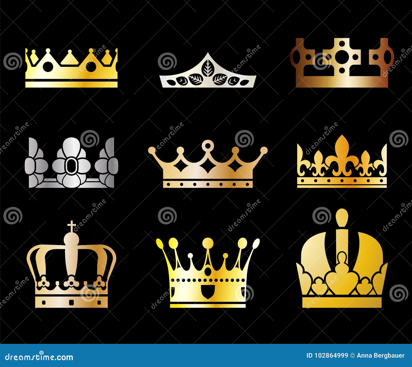 Rey Crown Icons ilustración del vector. Ilustración de medieval - 102864999