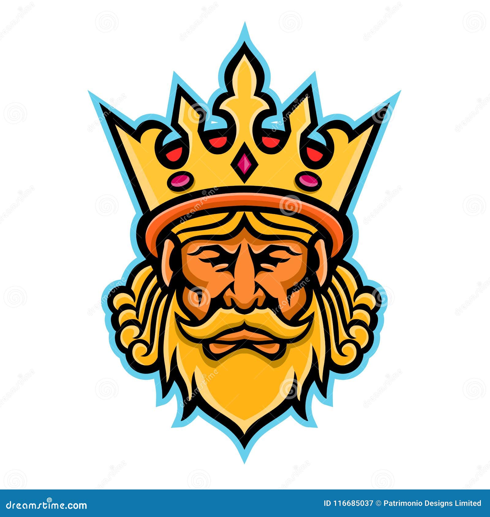 Rey with Crown Mascot ilustración del vector. Ilustración de corona ...