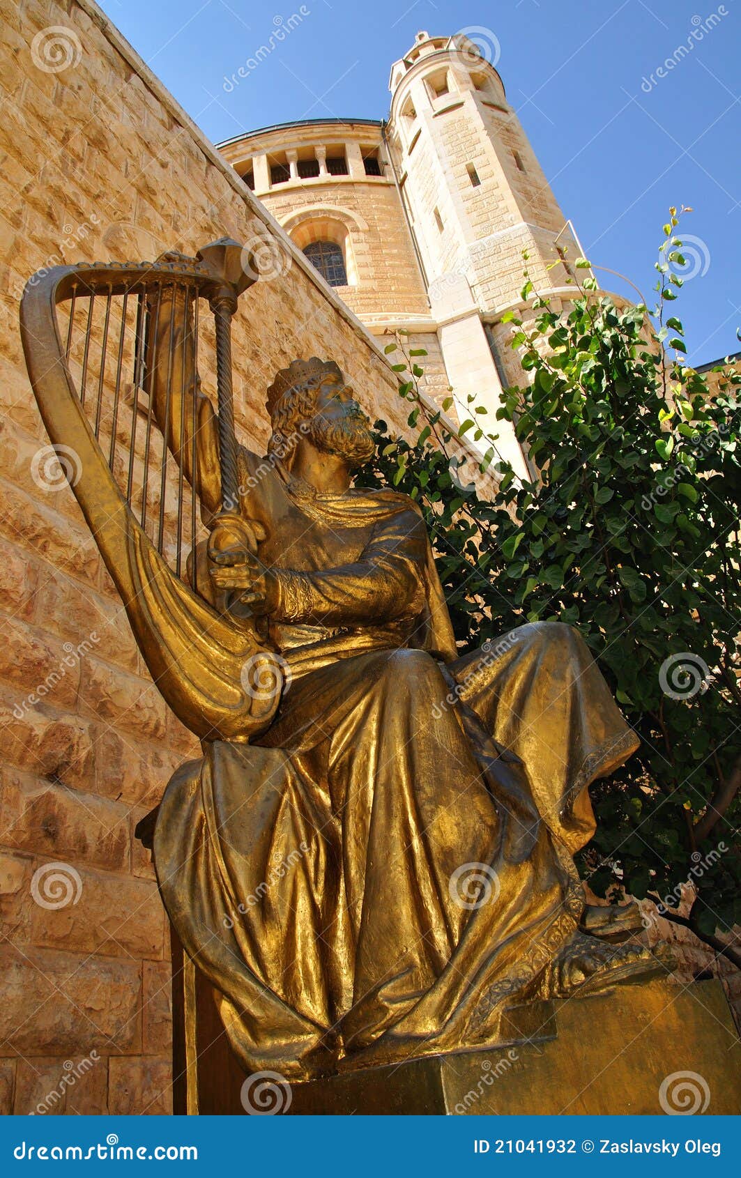 Rey David. foto de archivo. Imagen de arpa, jerusalén - 21041932