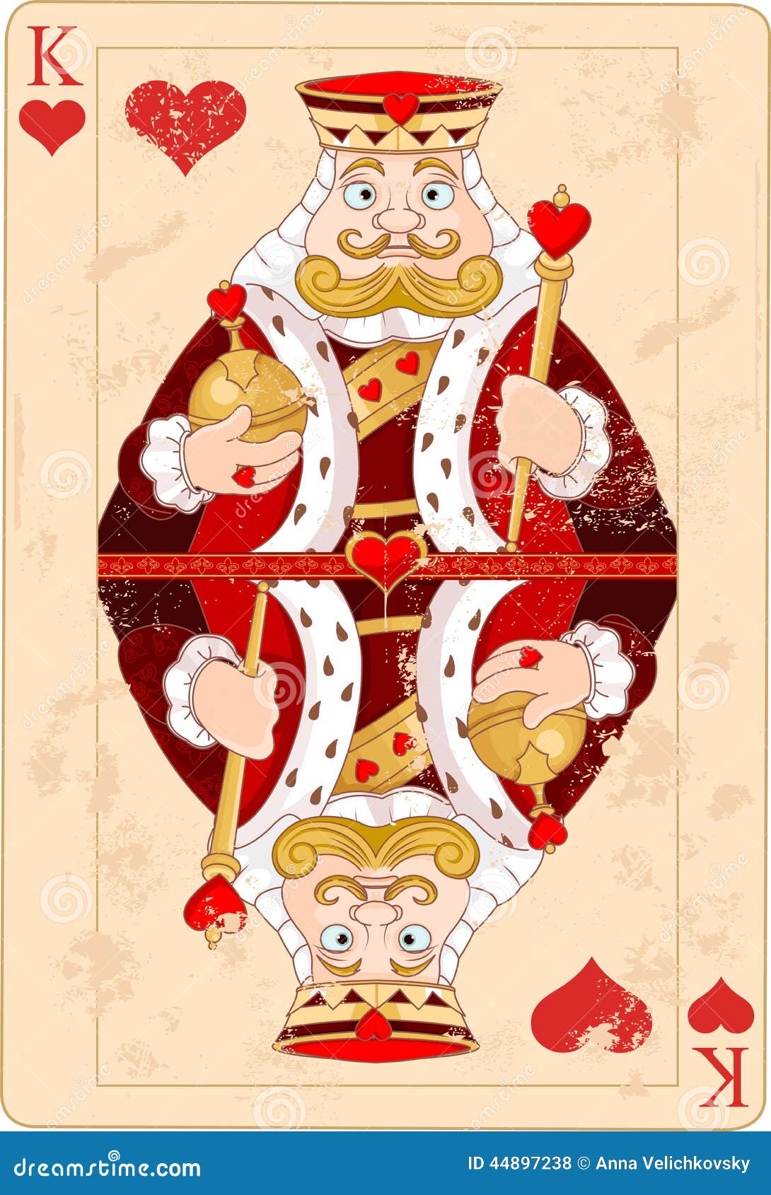 Rey de corazones ilustración del vector. Ilustración de viejo - 44897238