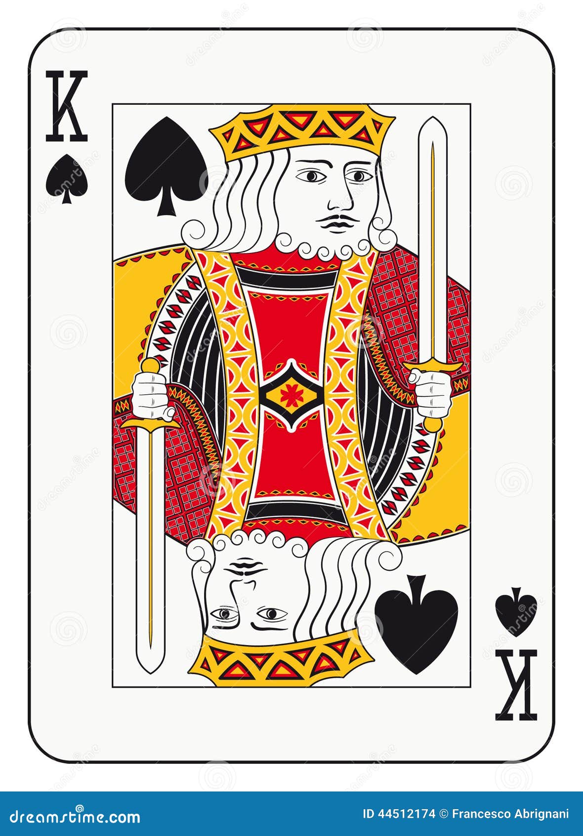 Rey de espadas ilustración del vector. Ilustración de corona - 44512174