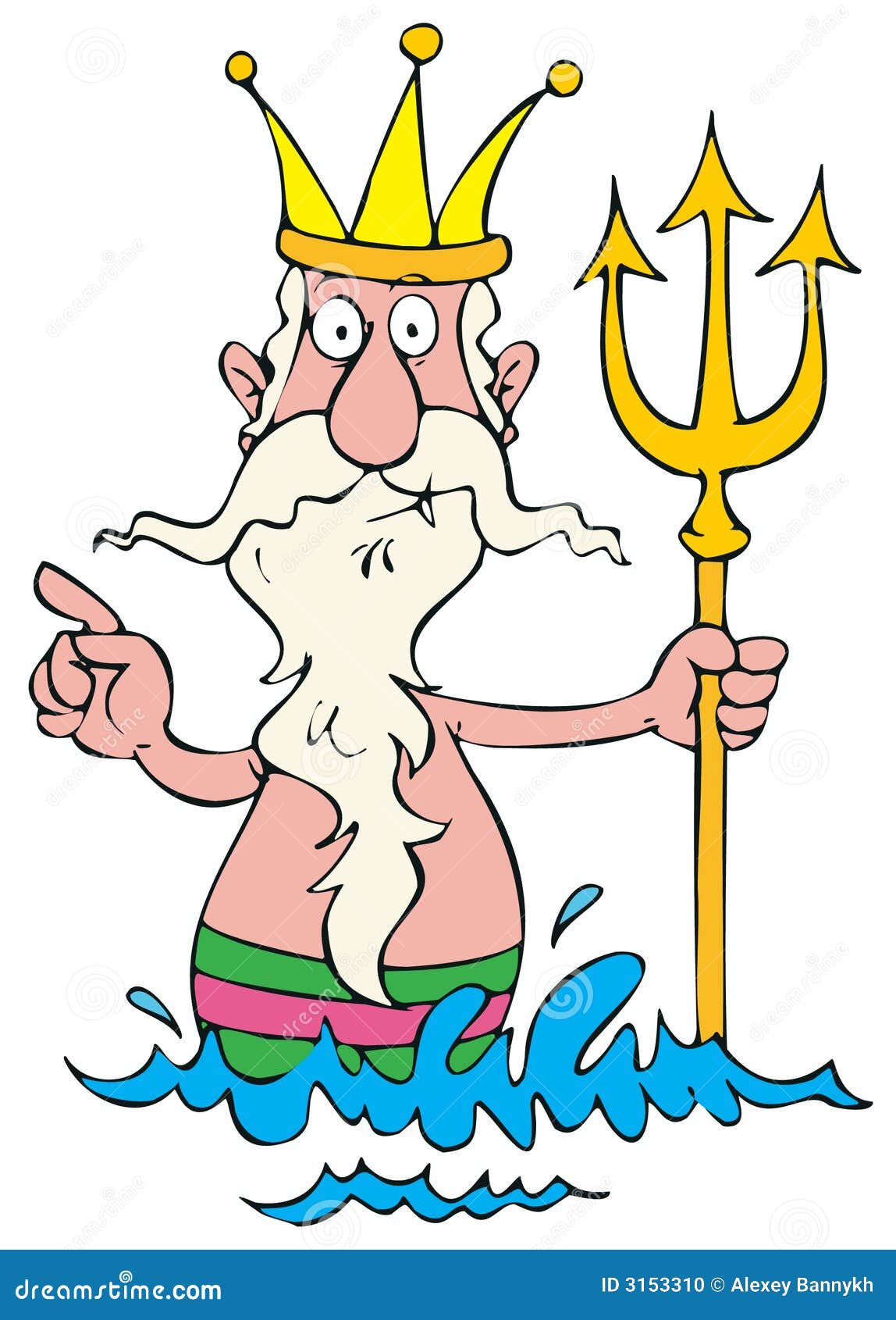 Rey de mar ilustración del vector. Ilustración de postal - 3153310