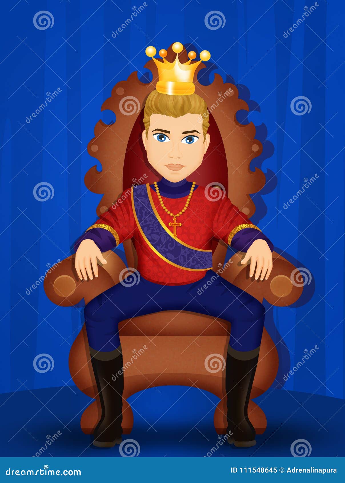 Rey en el trono stock de ilustración. Ilustración de lindo - 111548645