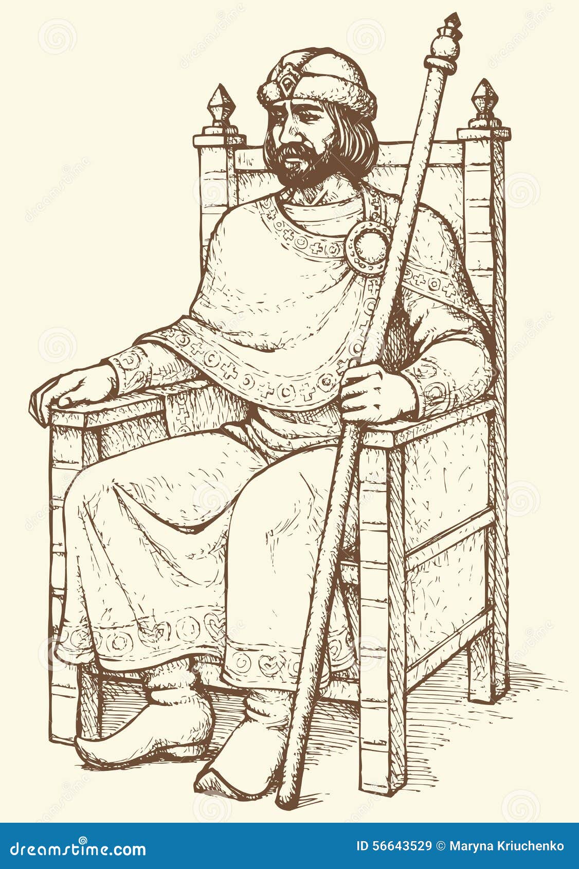 Rey En El Trono Gráfico Del Vector Ilustración del Vector - Ilustración ...