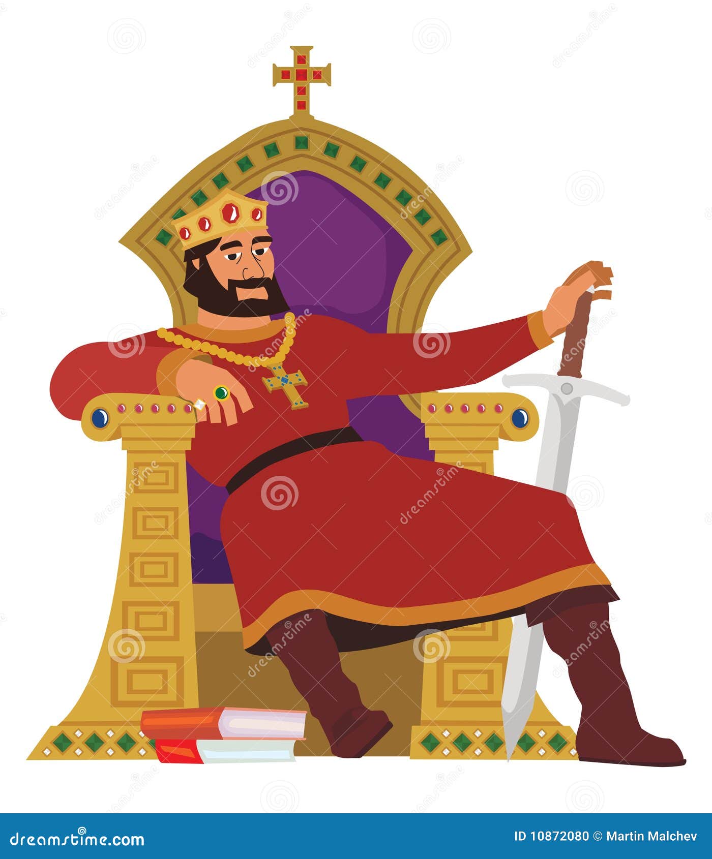 Rey feliz en blanco ilustración del vector. Ilustración de derechos ...