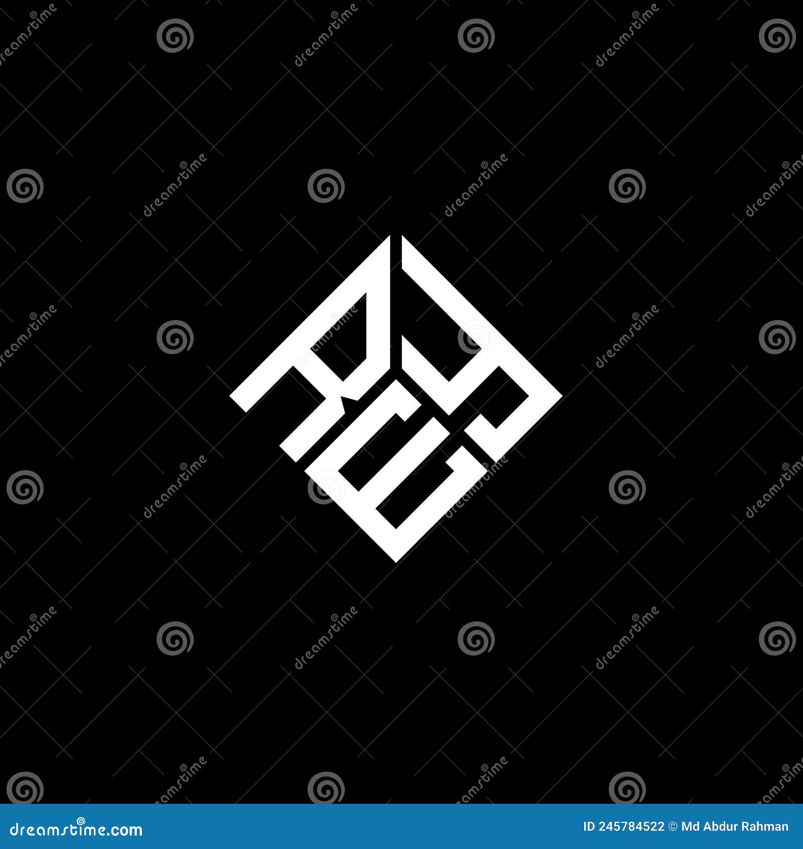 REY Letter Logo Design On Black Background. REY Creative Initials ...