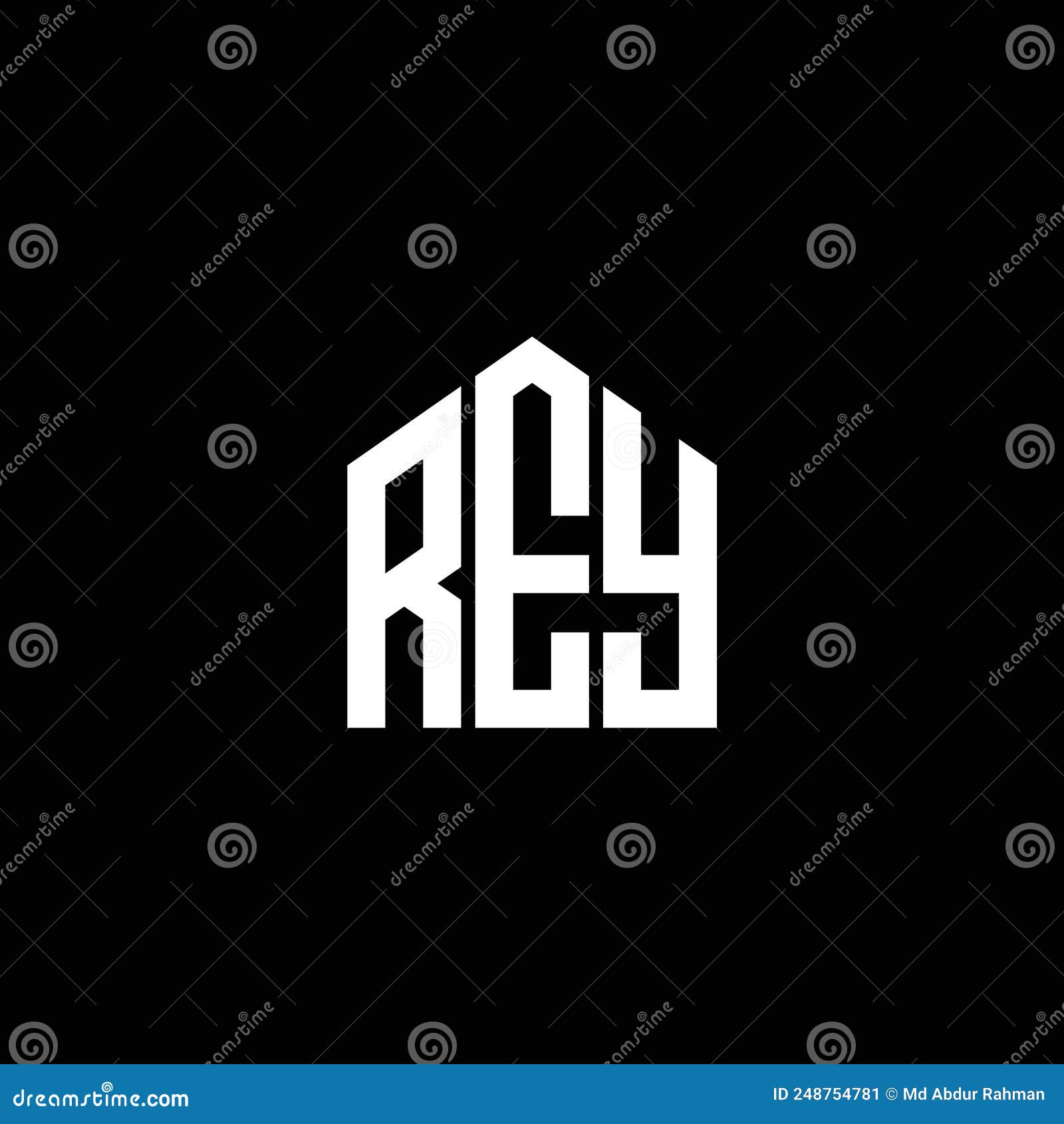 REY Letter Logo Design On BLACK Background. REY Creative Initials ...