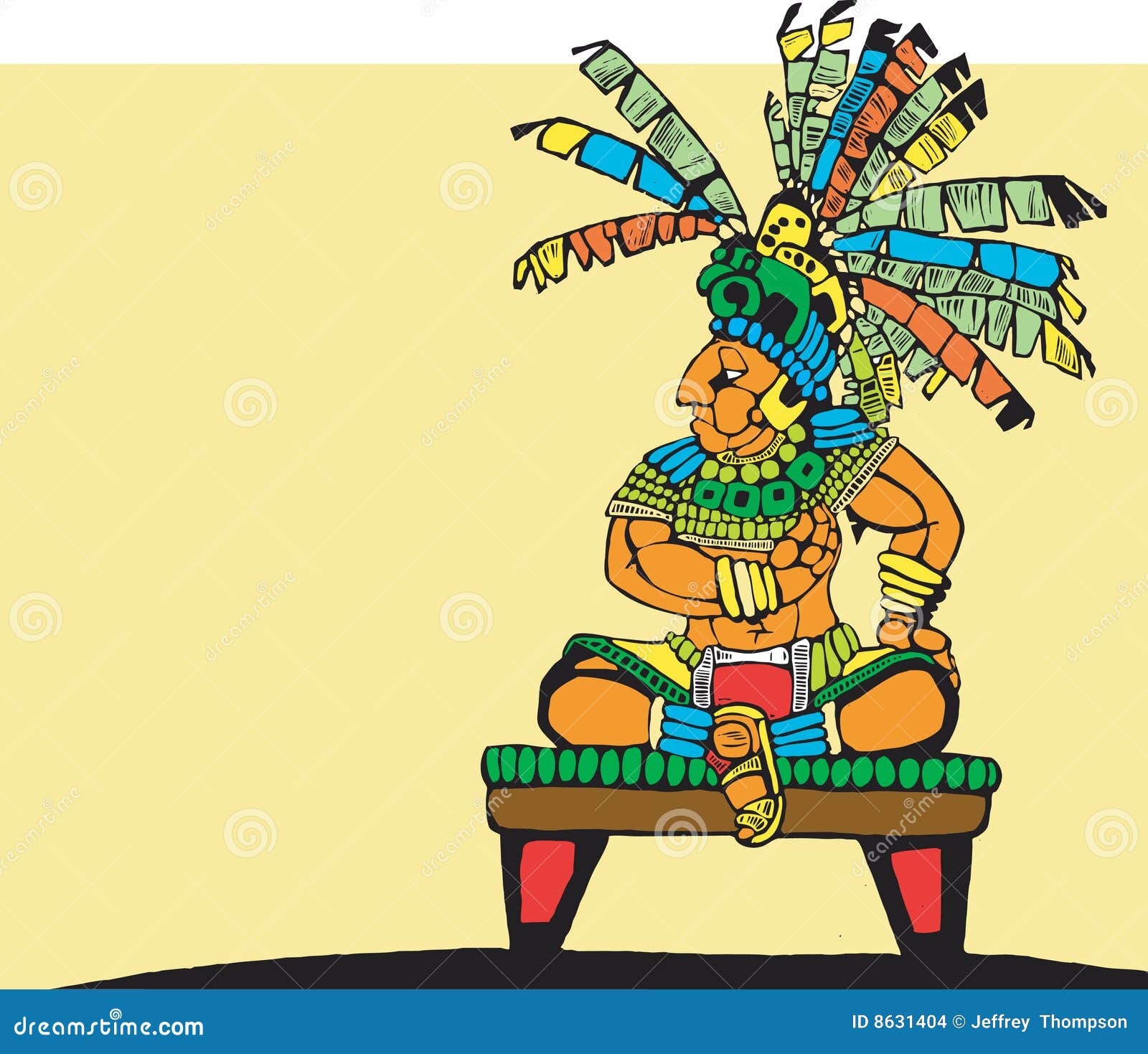 Rey maya ilustración del vector. Ilustración de olmec - 8631404