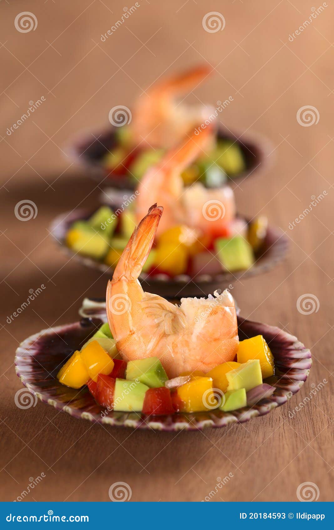 Rey Prawn Appetizer imagen de archivo. Imagen de foco - 20184593