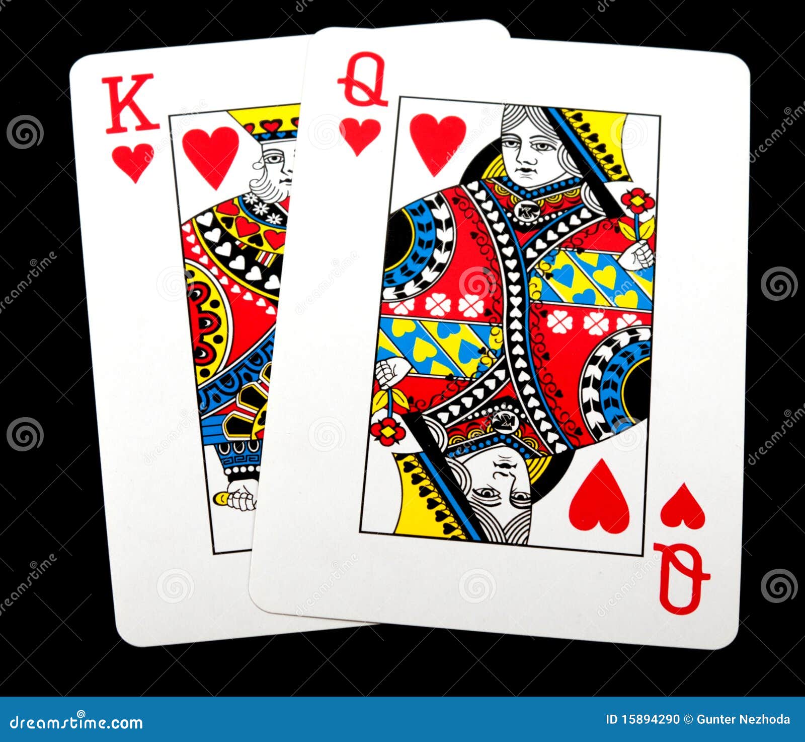 Rey Queen de corazones foto de archivo. Imagen de apuesta - 15894290