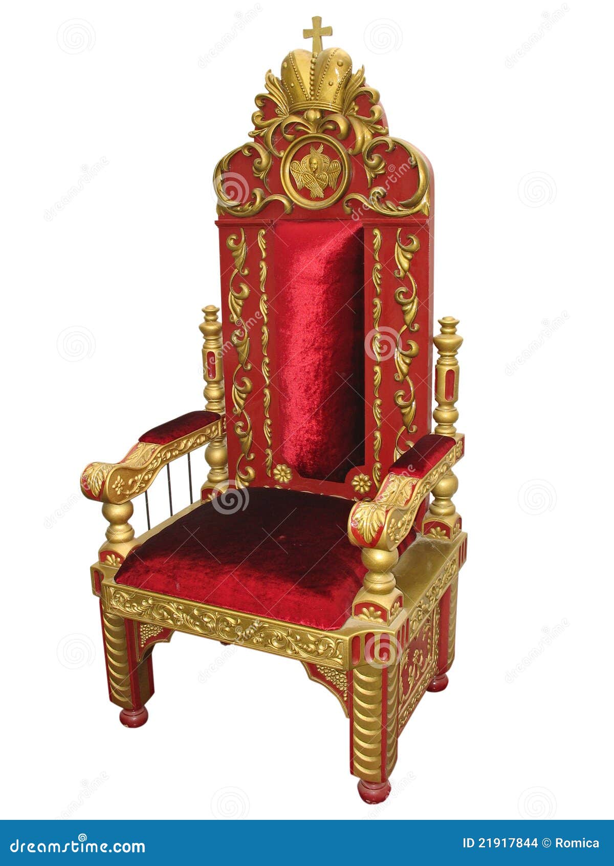 Rey Real Rojo Y Silla De Oro Del Trono Aislada Foto de archivo - Imagen ...