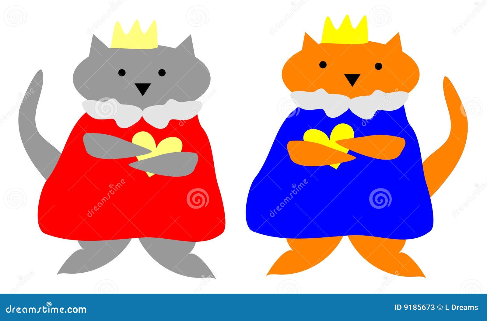 Rey y reina del gato stock de ilustración. Ilustración de reyes - 9185673