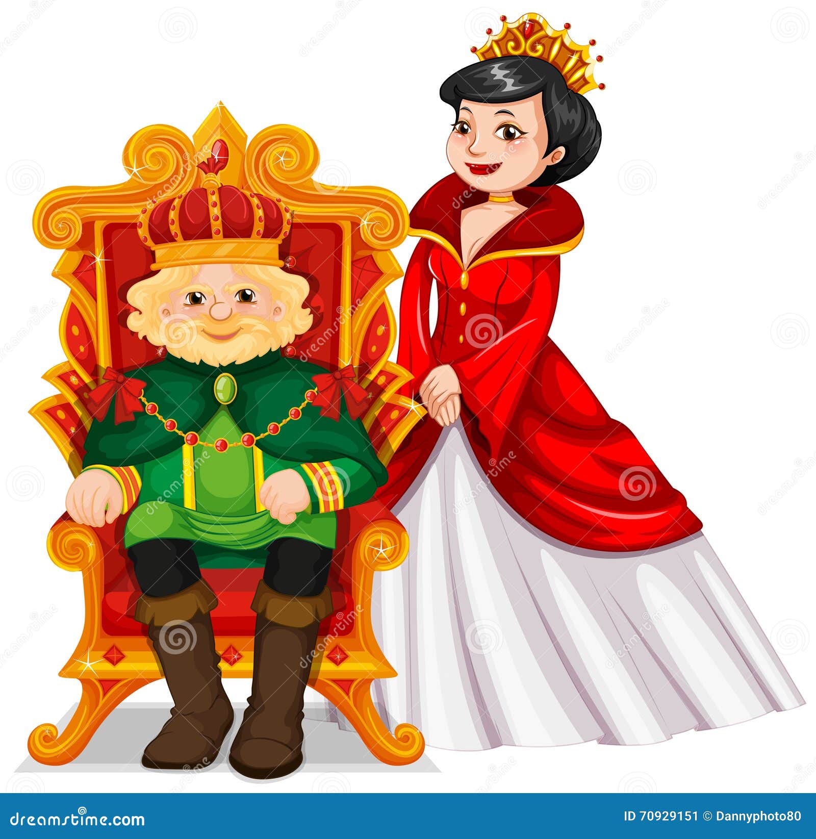 Rey y reina en el trono ilustración del vector. Ilustración de ...