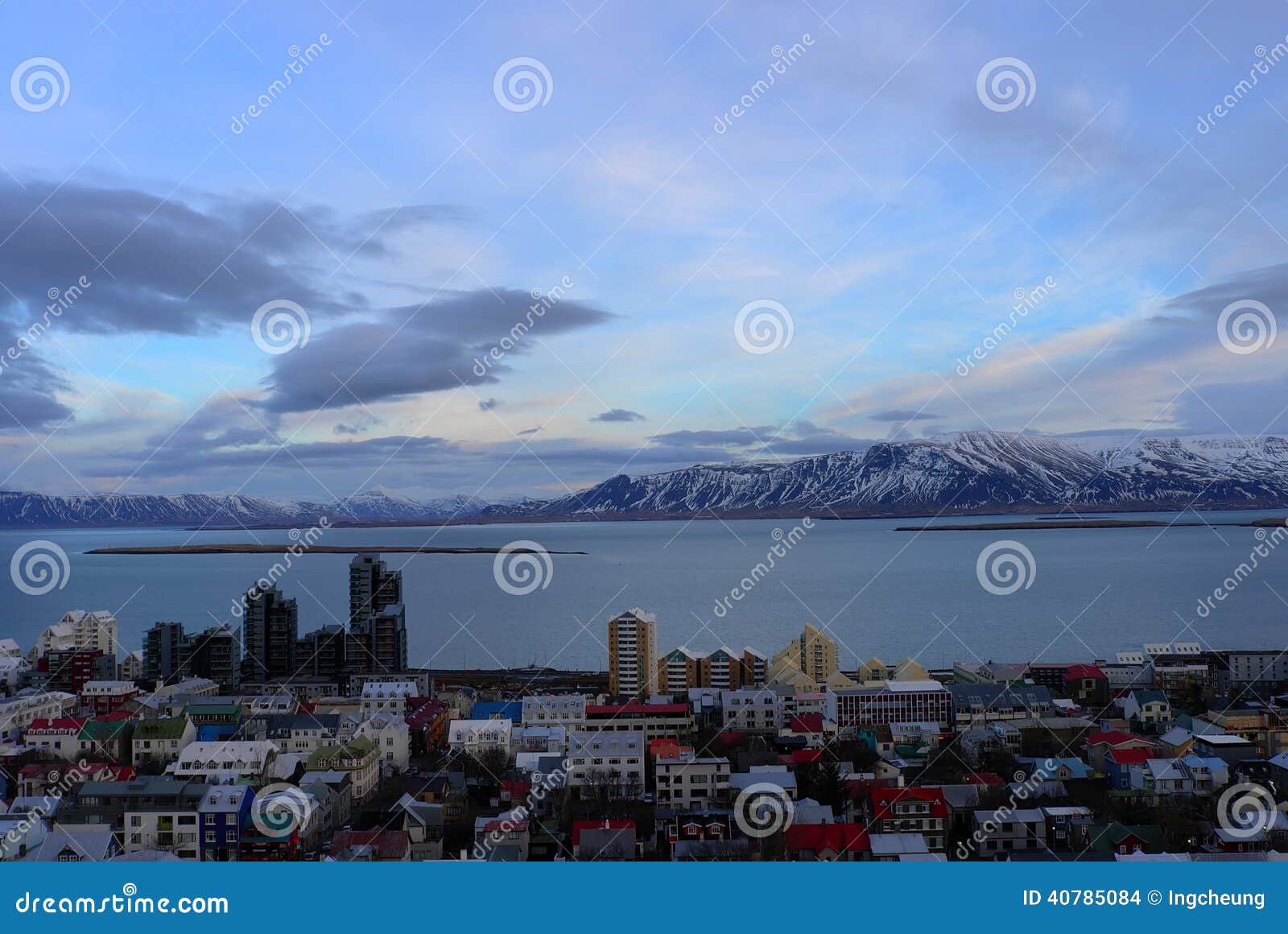 Reykjavik city and iceberg stock photo. Image of scenic - 40785084