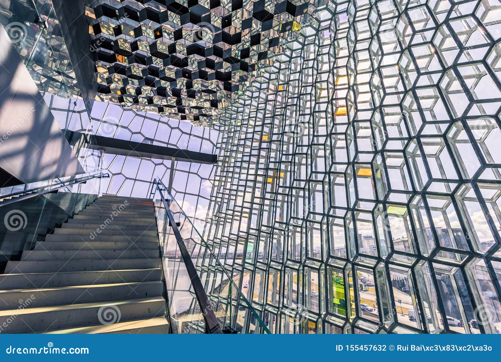 Reykjavik - May 02, 2018: Inside the Harpa Opera House in Reykjavik ...
