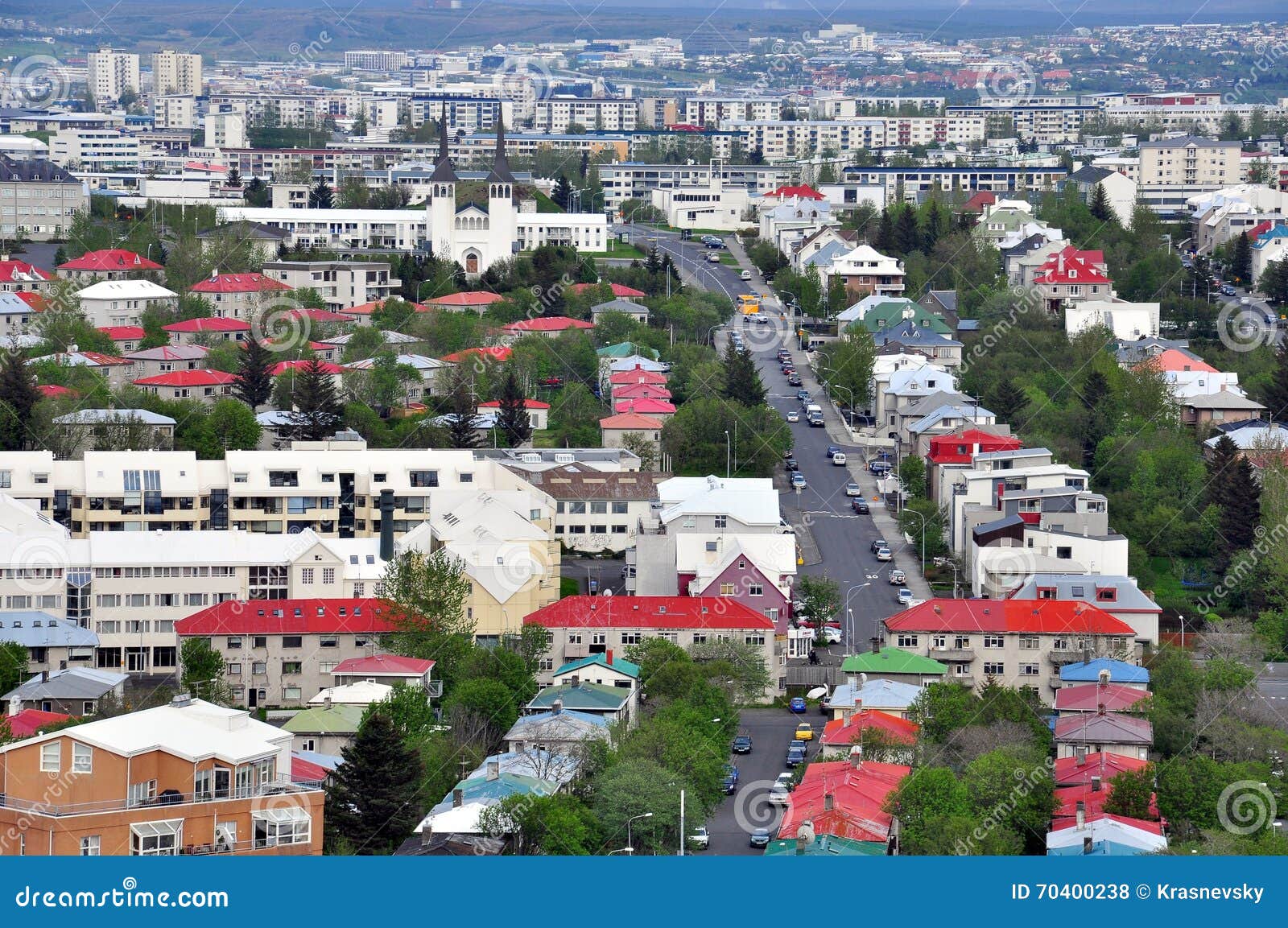 Reykjavik skyline, Iceland stock photo. Image of house - 70400238