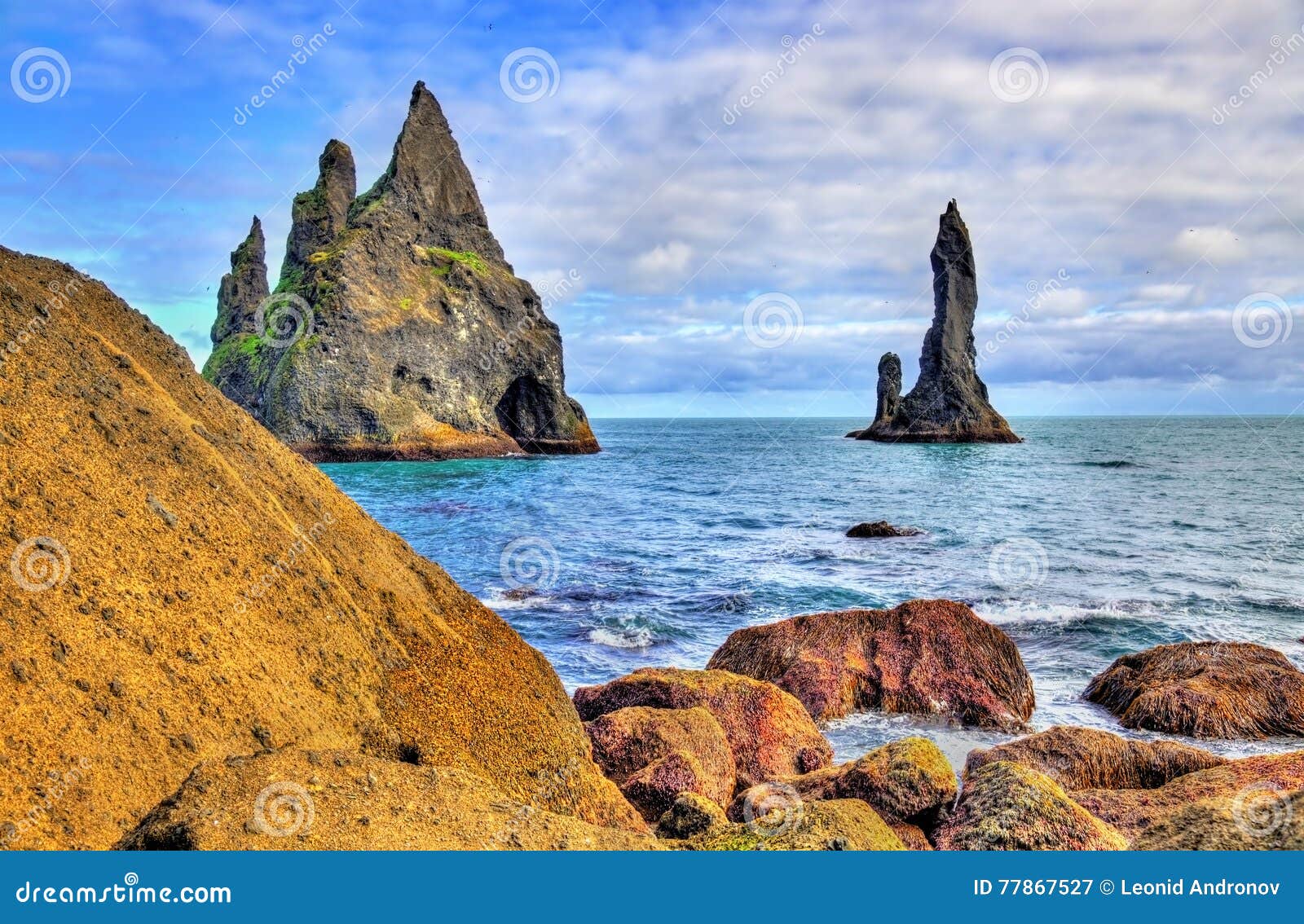 Reynisdrangar, Basalt Sea Stacks in Iceland Stock Image - Image of ...