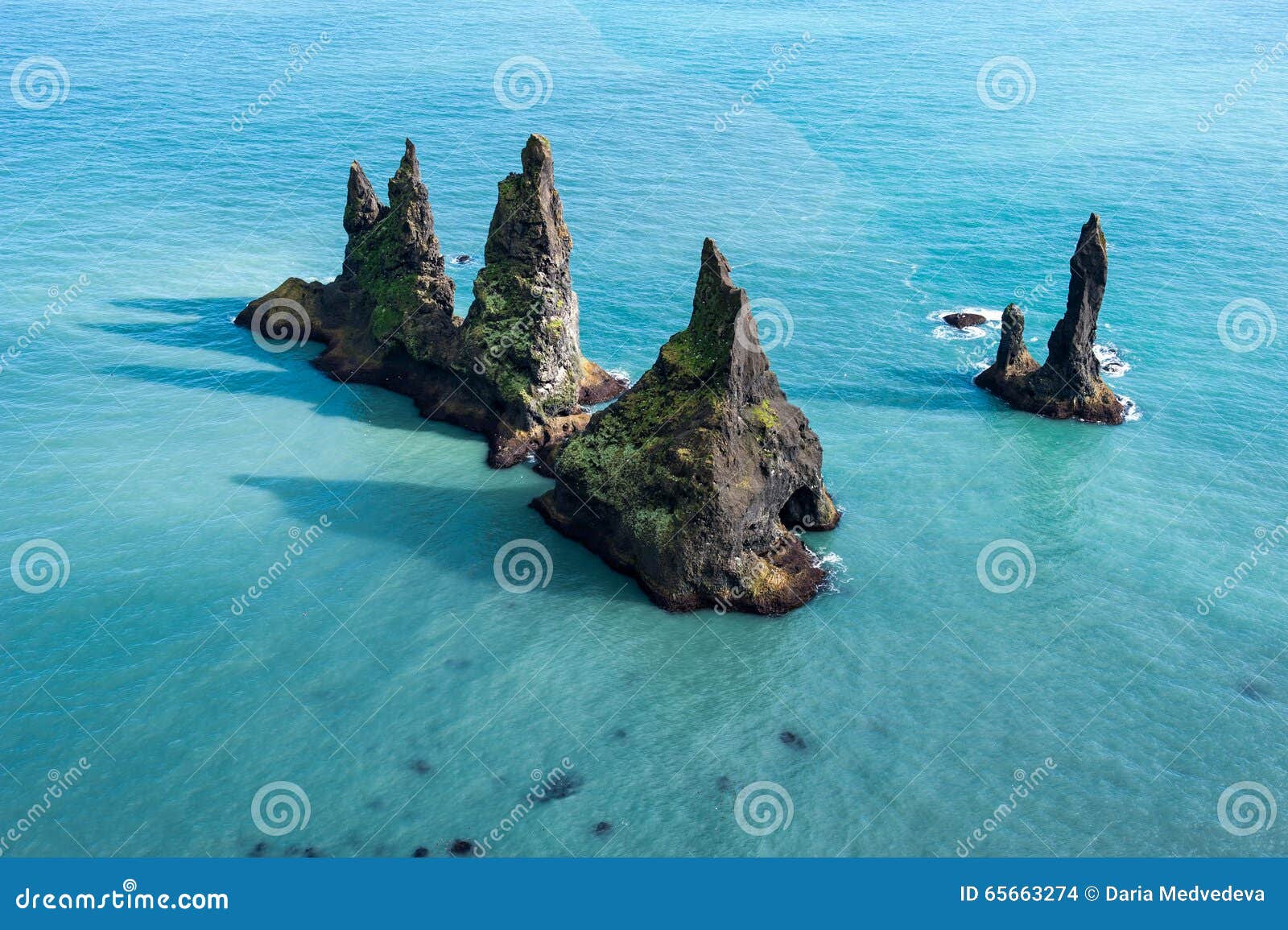 Reynisdrangar Cliffs in the Ocean, South Iceland Stock Photo - Image of ...