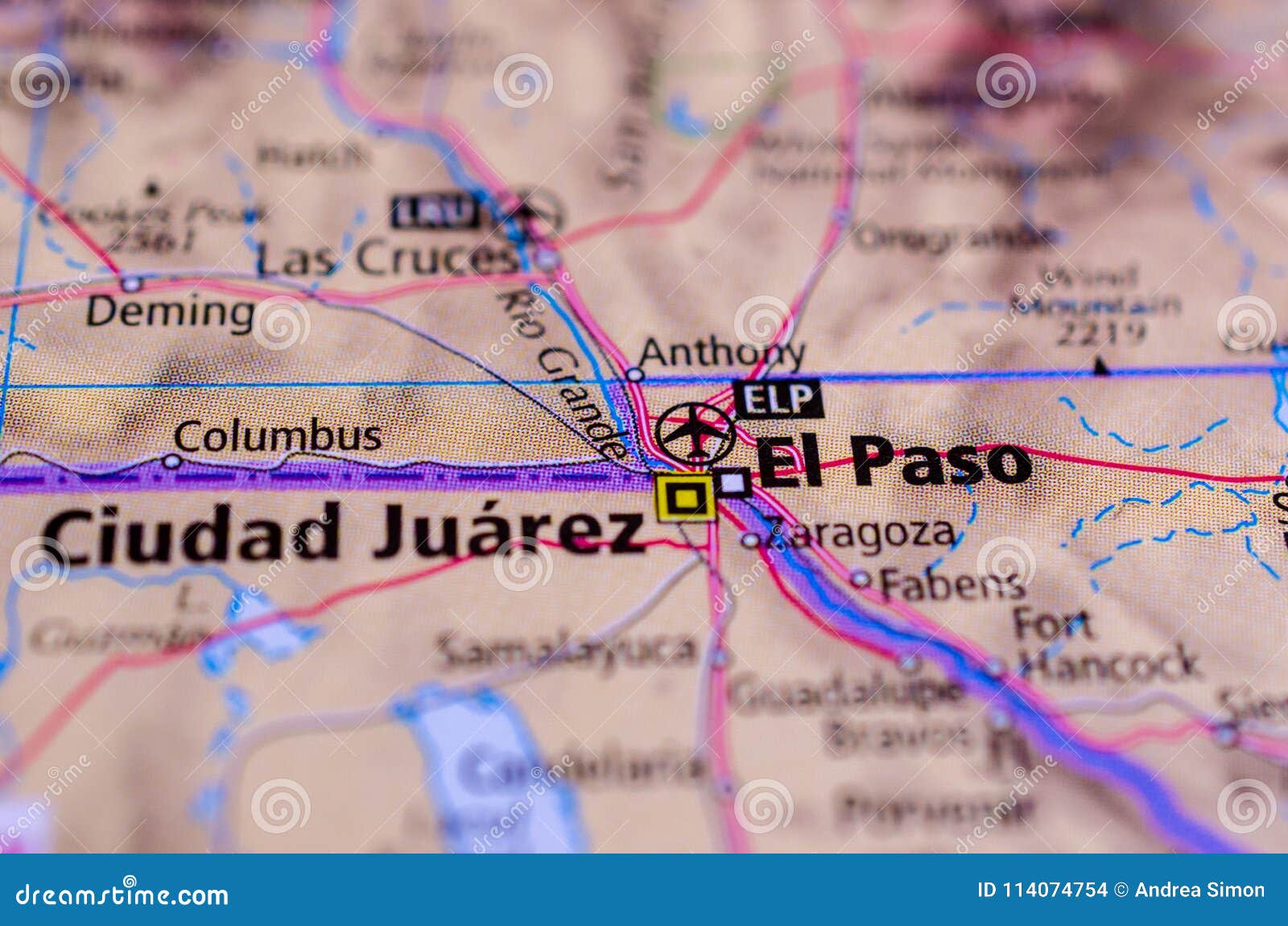 Rez E El Paso Do ¡ De Ciudad JuÃ No Mapa Foto de Stock - Imagem de ...