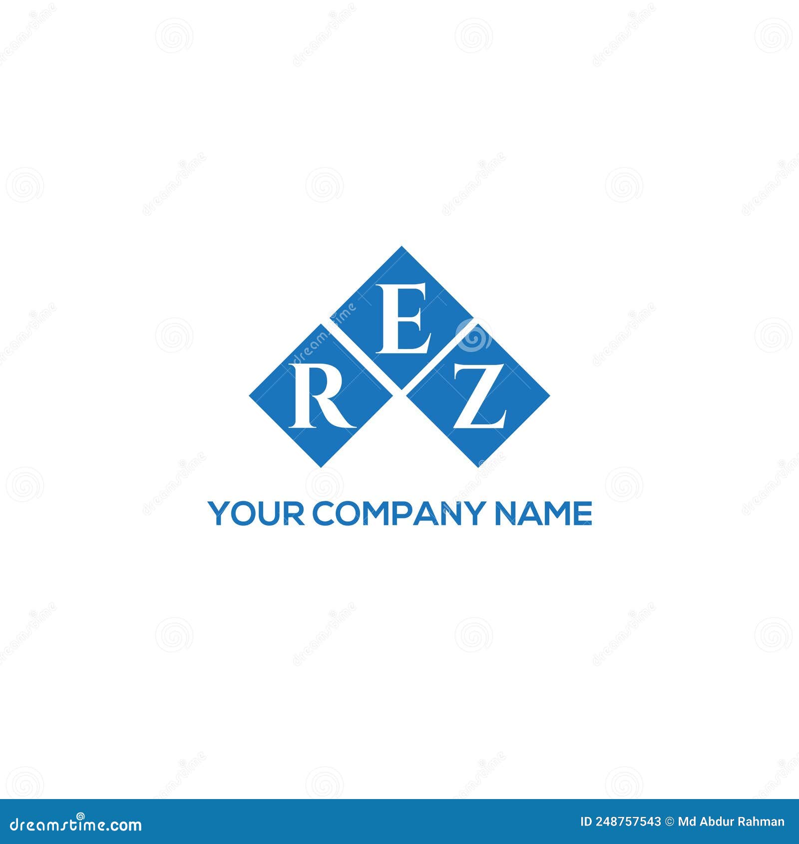 REZ Letter Logo Design on BLACK Background. REZ Creative Initials ...