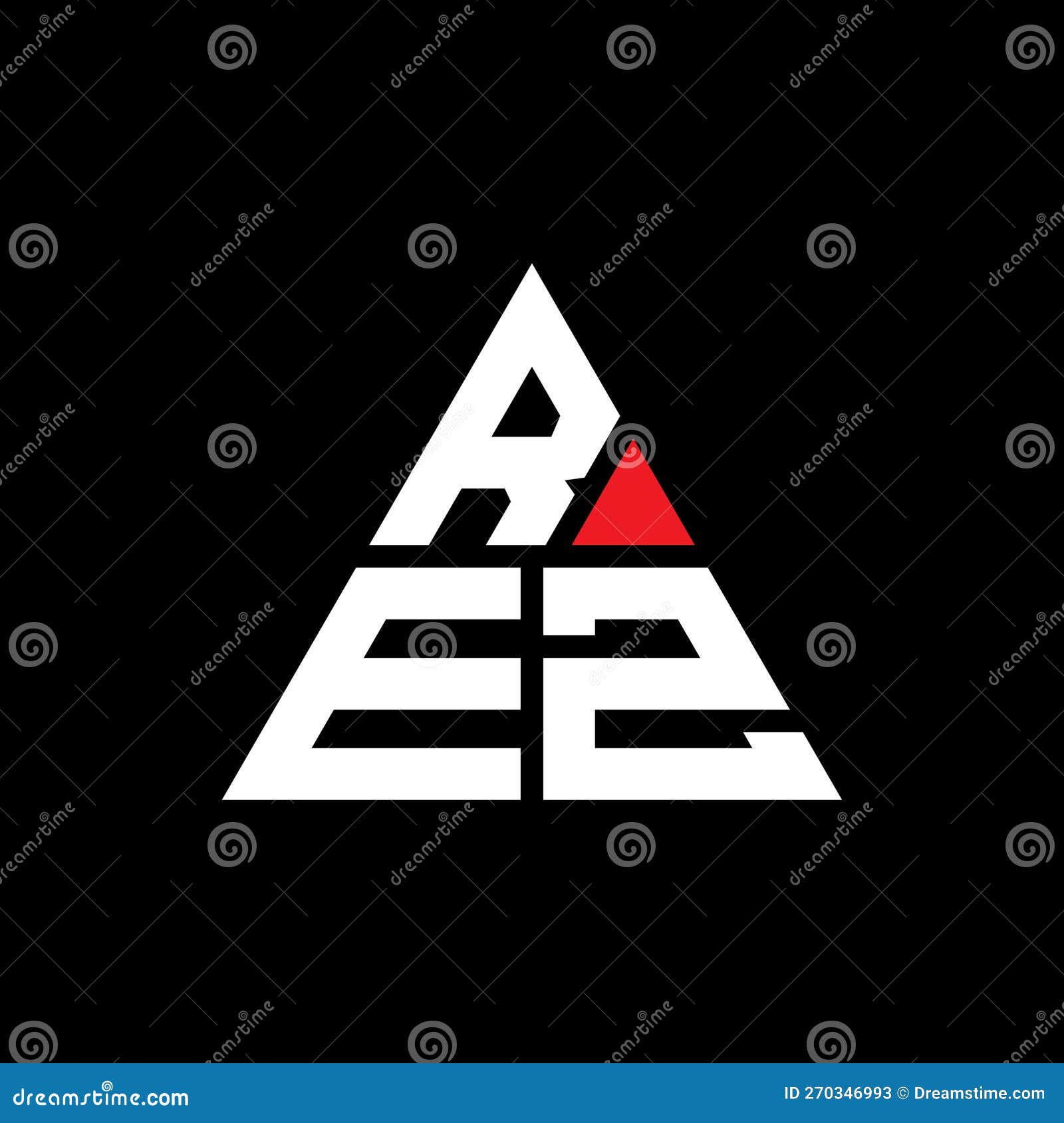 REZ Triangle Letter Logo Design with Triangle Shape. REZ Triangle Logo ...