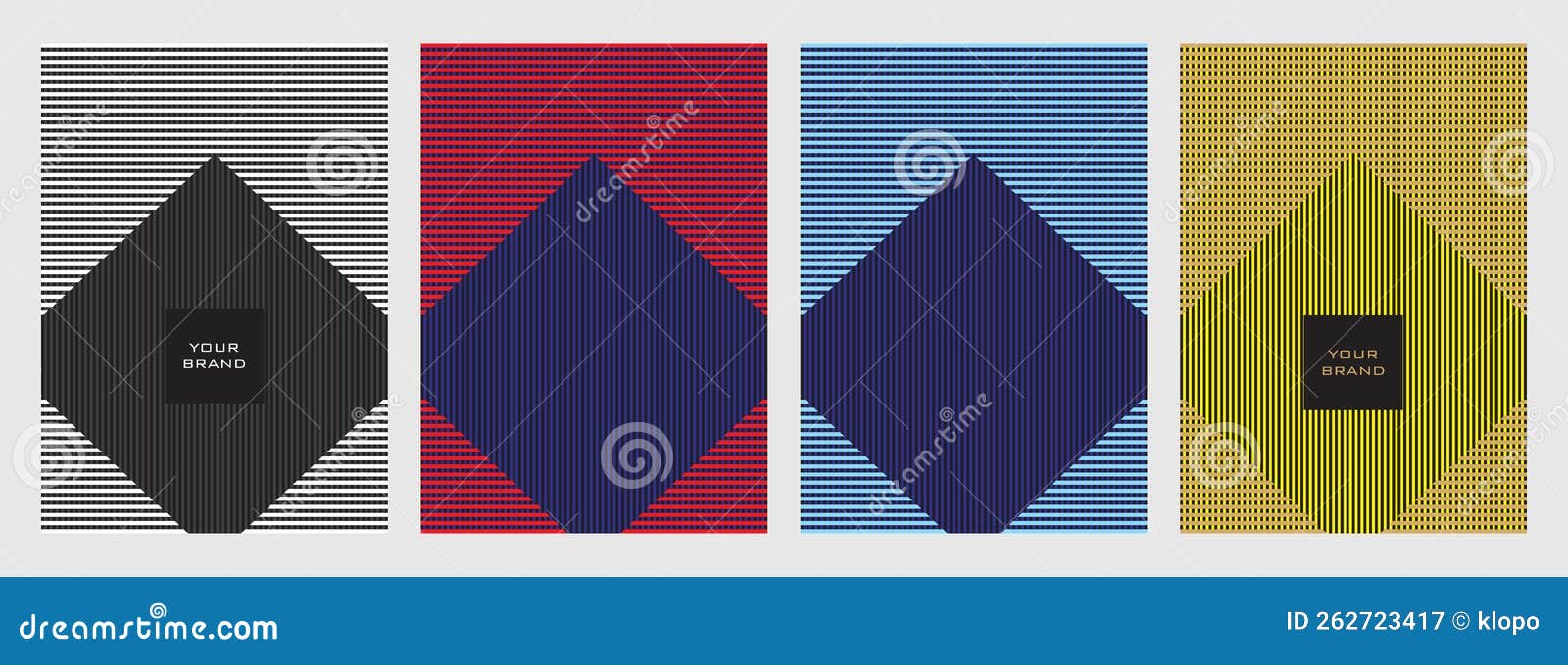 Modern Minimalist Cover Design Set. Creative Abstract with Vertical ...