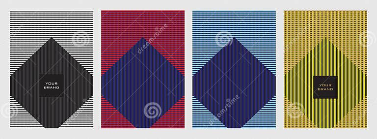 Modern Minimalist Cover Design Set. Creative Abstract with Vertical ...