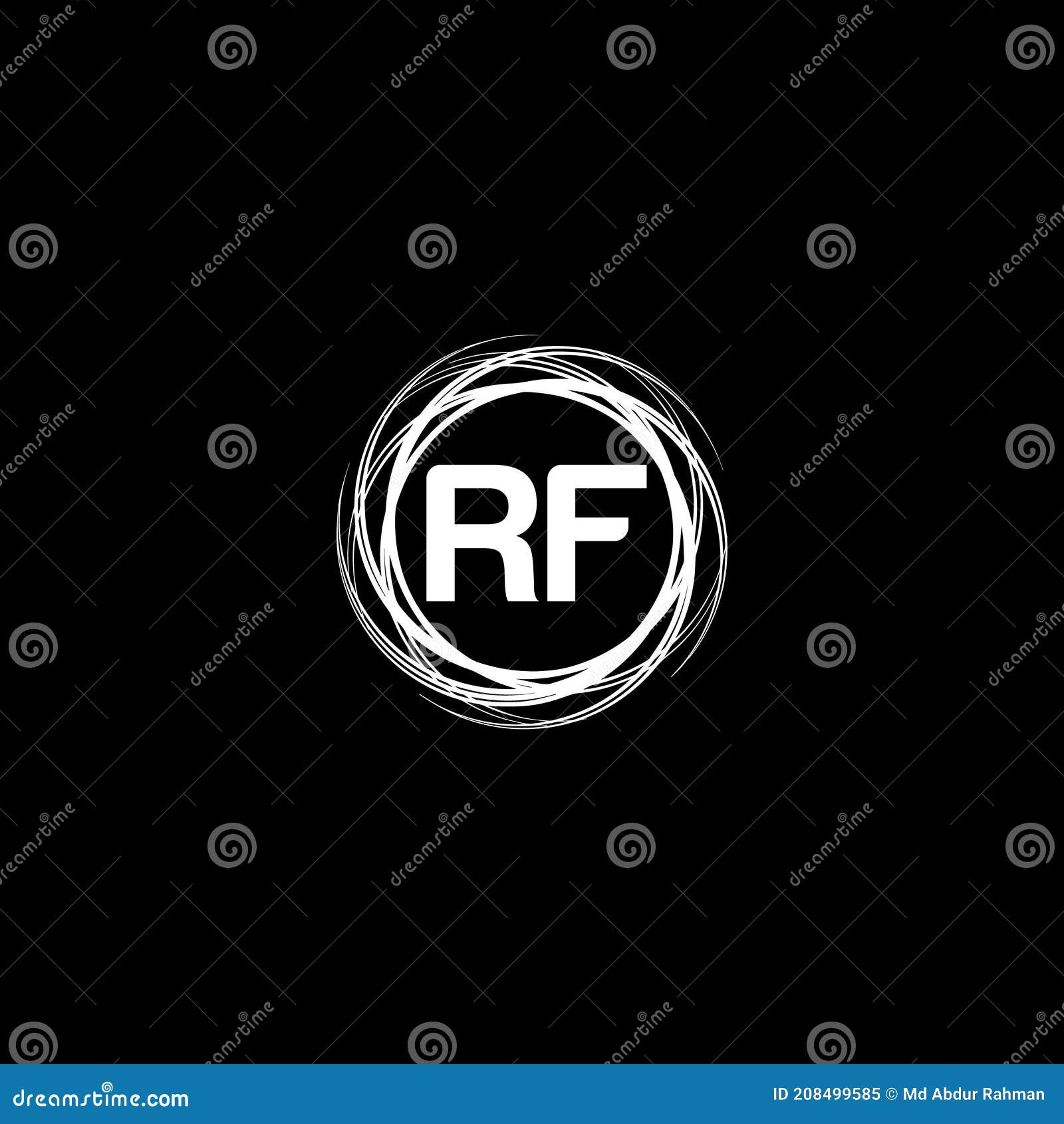Rf Circle Unique Abstract Geometric Logo Design Stock Vector ...