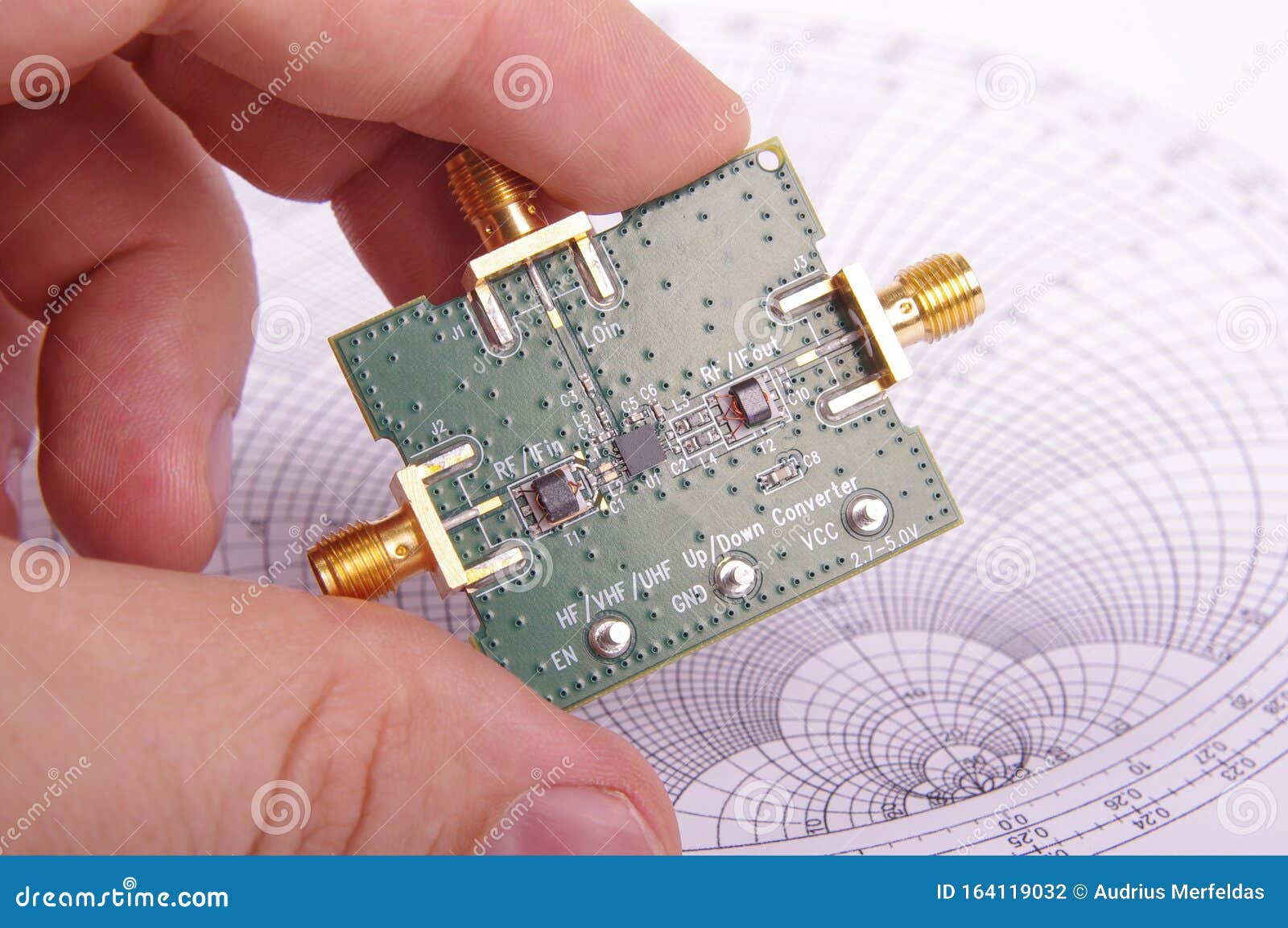RF Engineer Inspect Microwave Mixer PCB Stock Photo - Image of develop ...