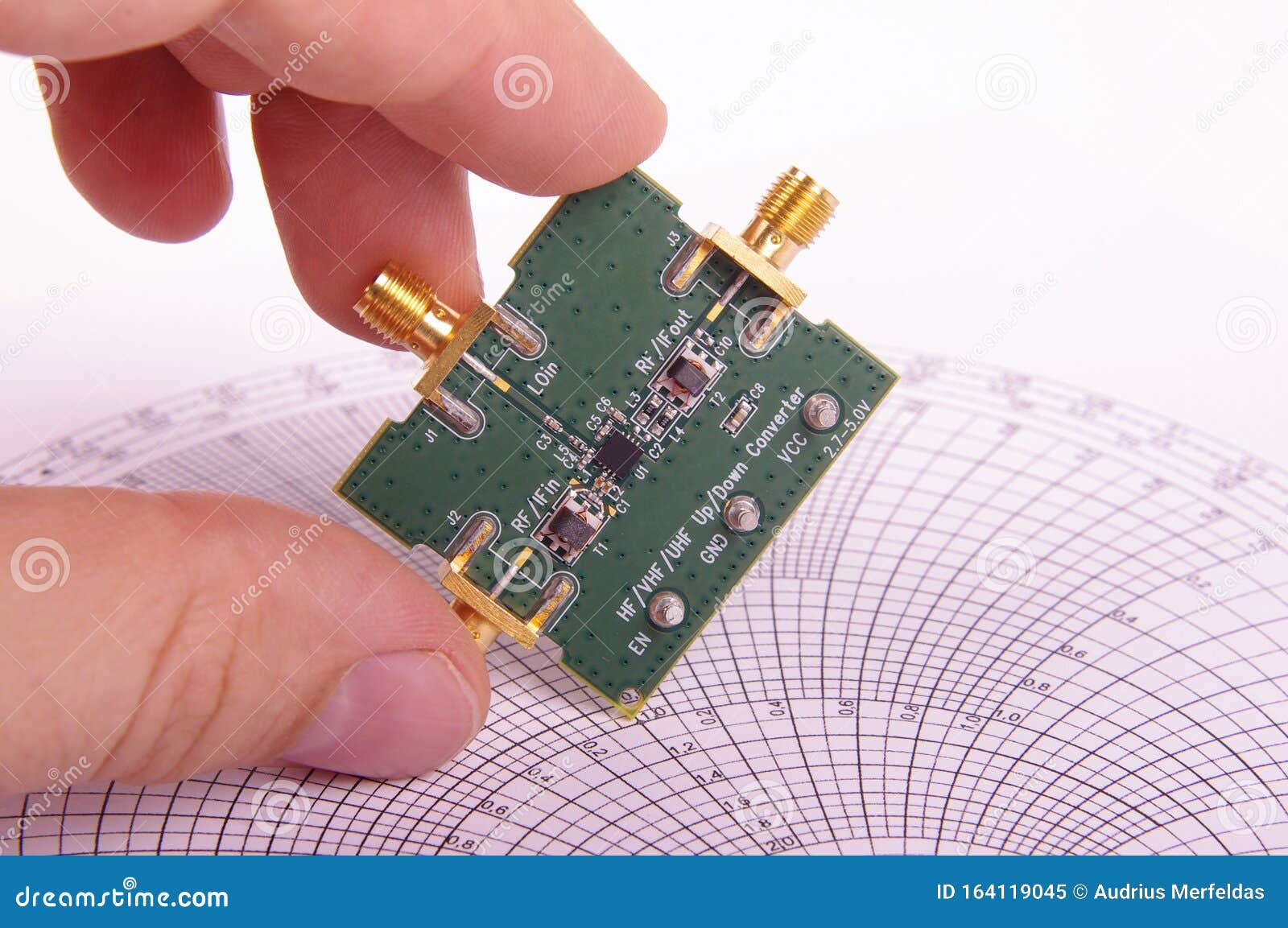 RF Engineer Inspect Microwave Mixer PCB Stock Image - Image of ...