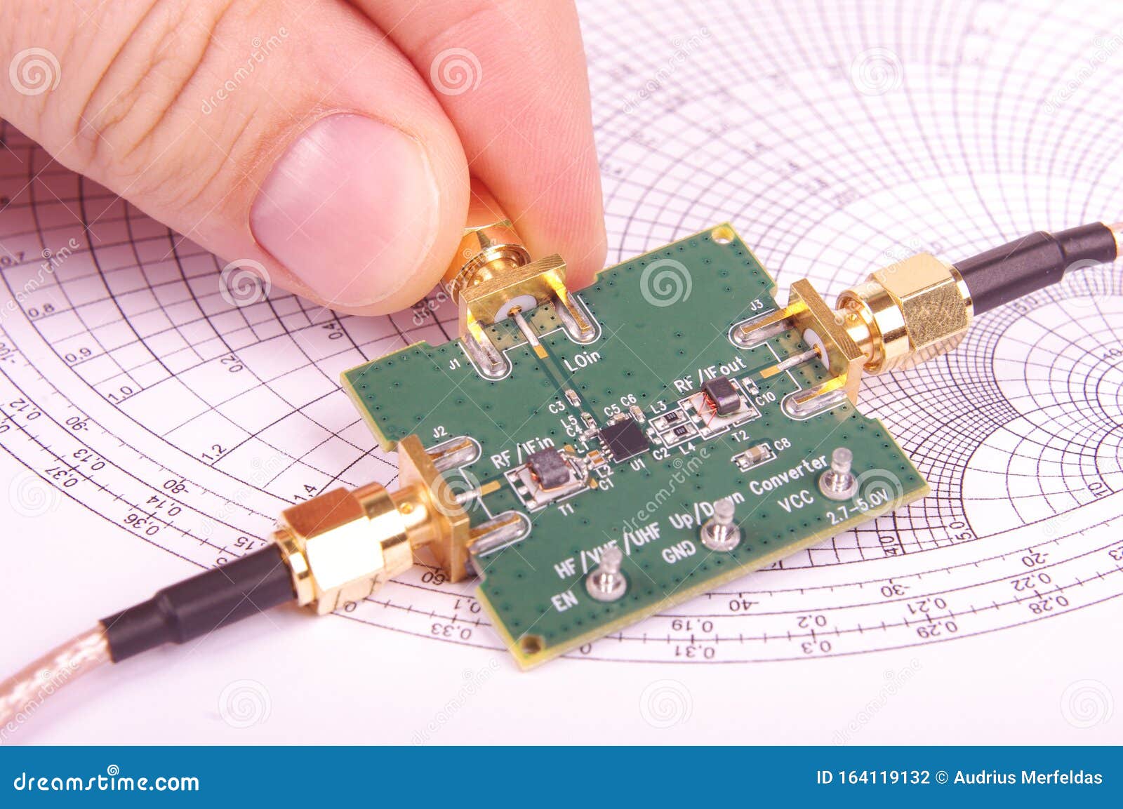 RF Engineer Inspect Microwave Mixer PCB Stock Photo - Image of finger ...