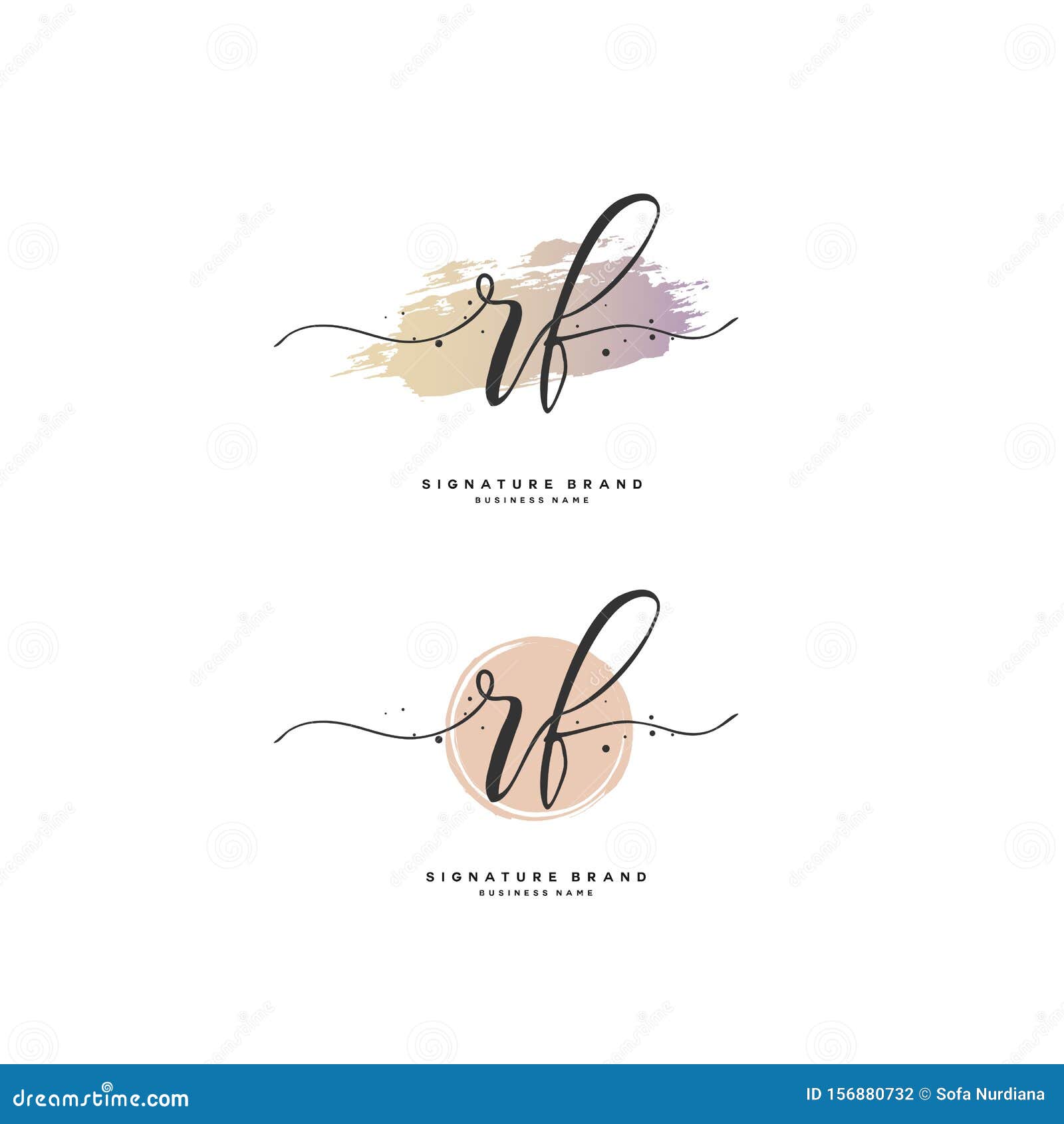 RF Initial Letter Handwriting and Signature Logo. a Concept Handwriting ...