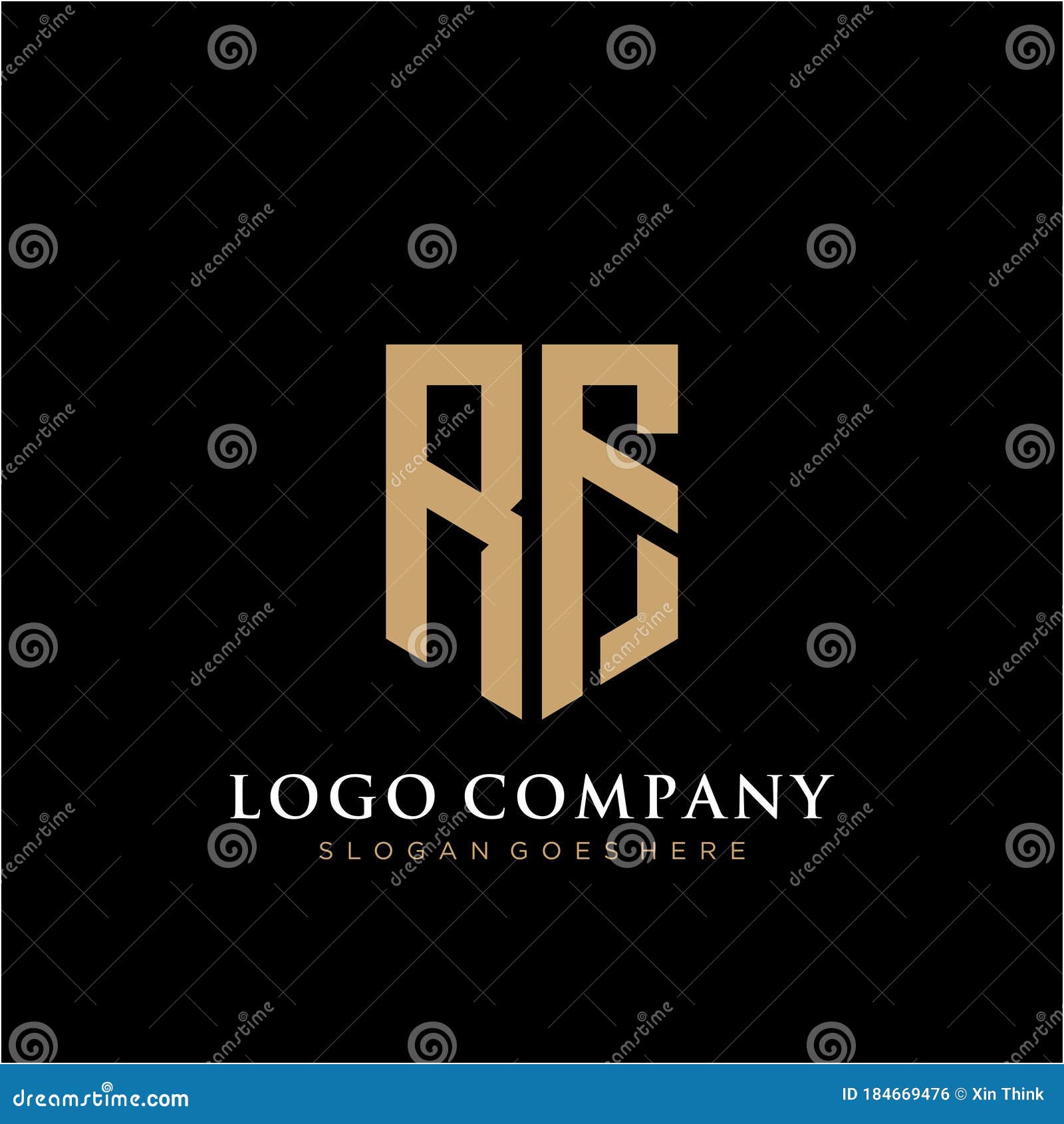 RF Letter Logo Icon Design Template Elements Stock Vector ...