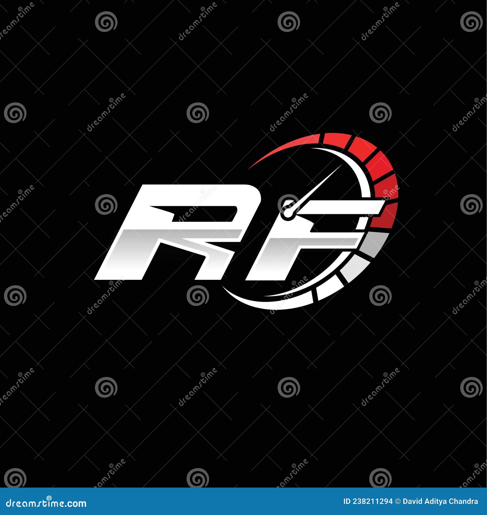 RF Logo Letter Speed Meter Racing Style Stock Vector - Illustration of ...