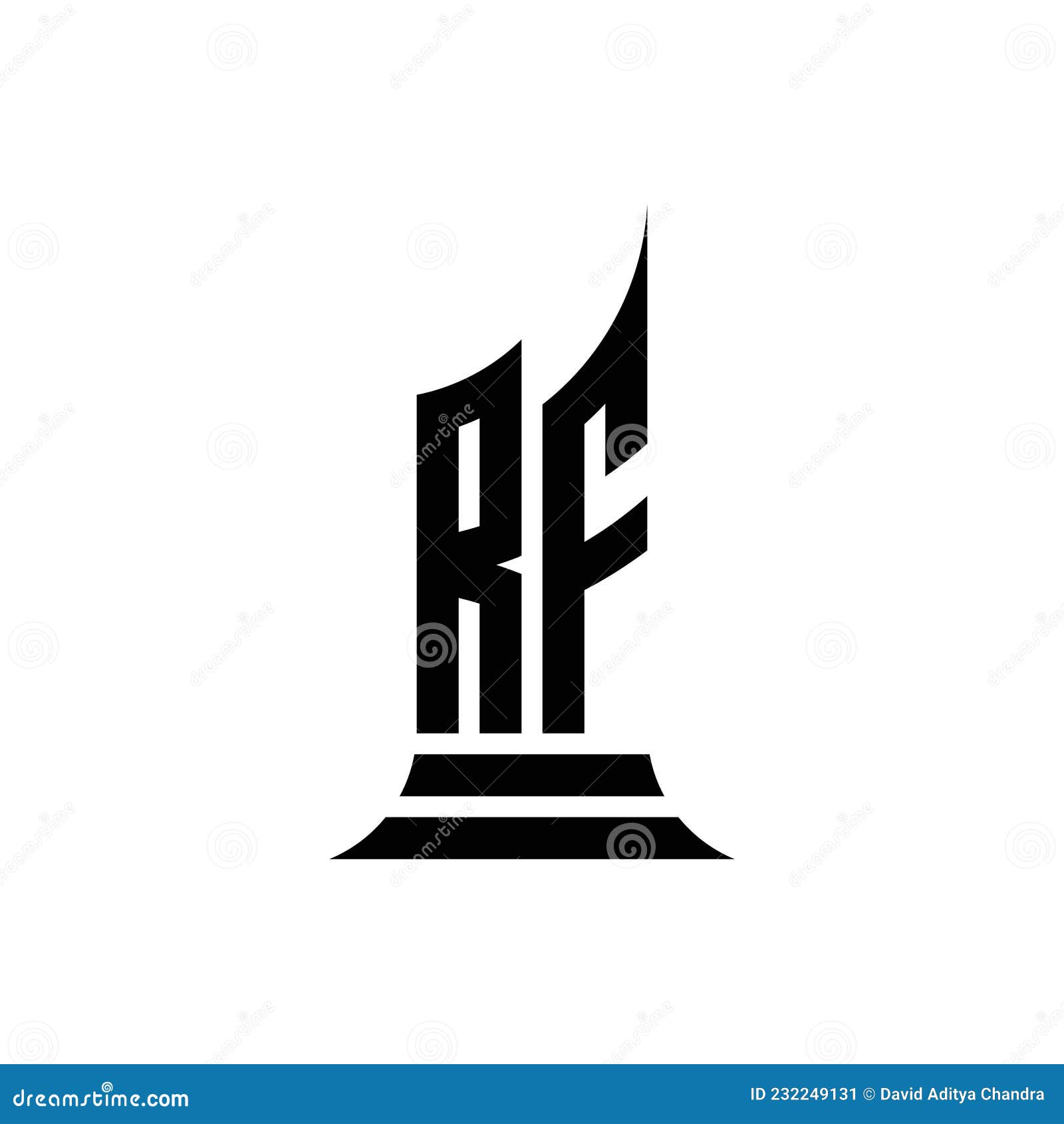 RF Logo Monogram Building Shape Style Stock Vector - Illustration of ...