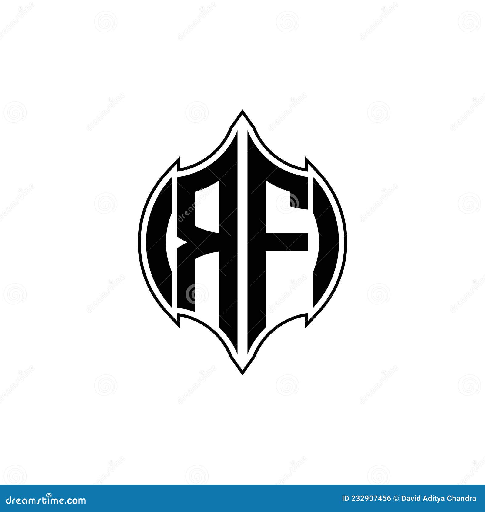 RF Logo Monogram Geometric Shield Shape Style Stock Vector ...