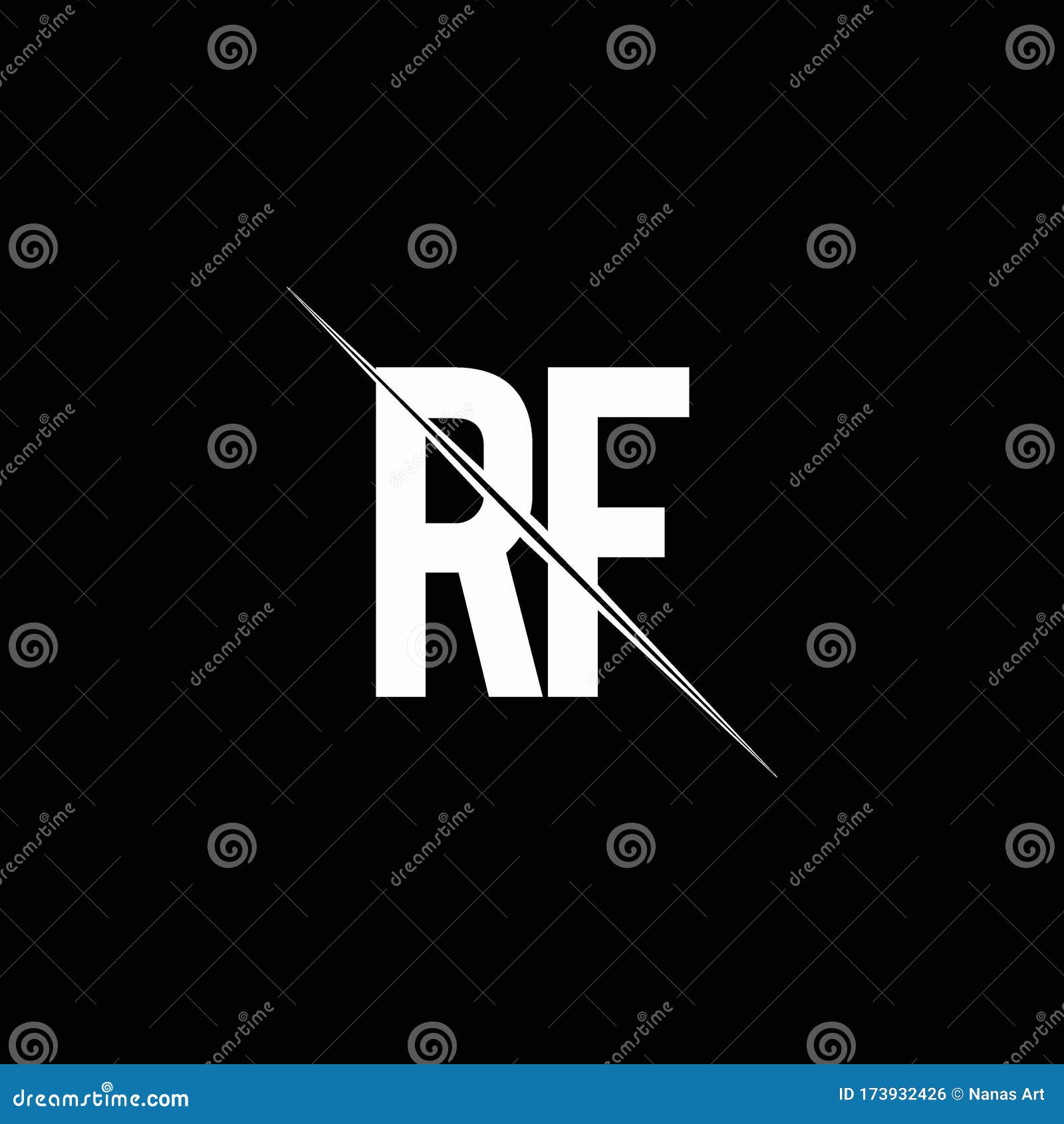 RF Logo Monogram with Slash Style Design Template Stock Vector ...